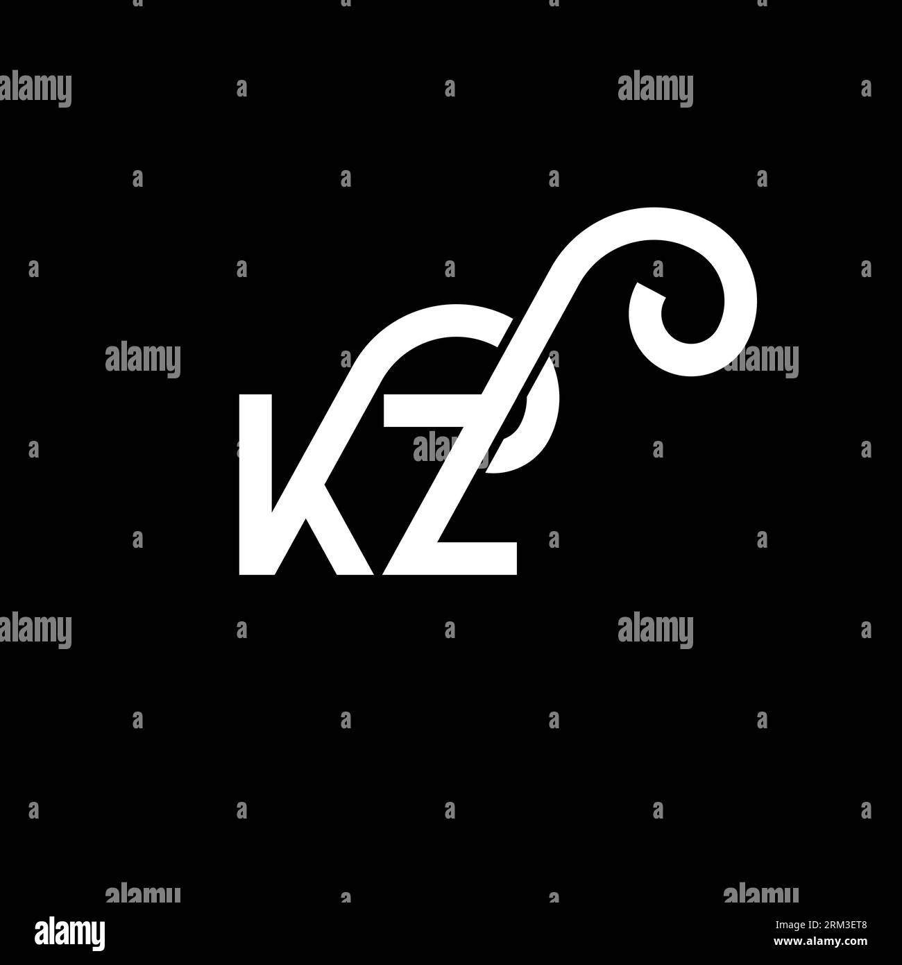 KZ Letter Logo Design. Initial letters KZ logo icon. Abstract letter KZ ...