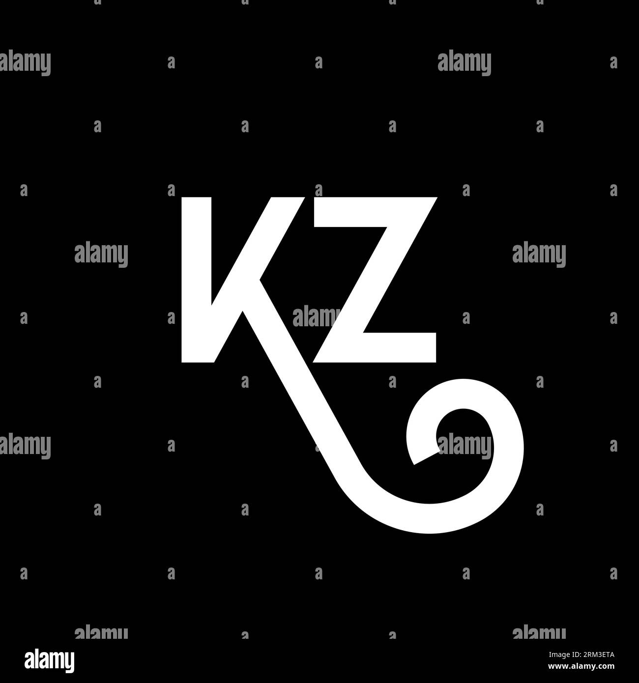 KZ Letter Logo Design. Initial letters KZ logo icon. Abstract letter KZ ...