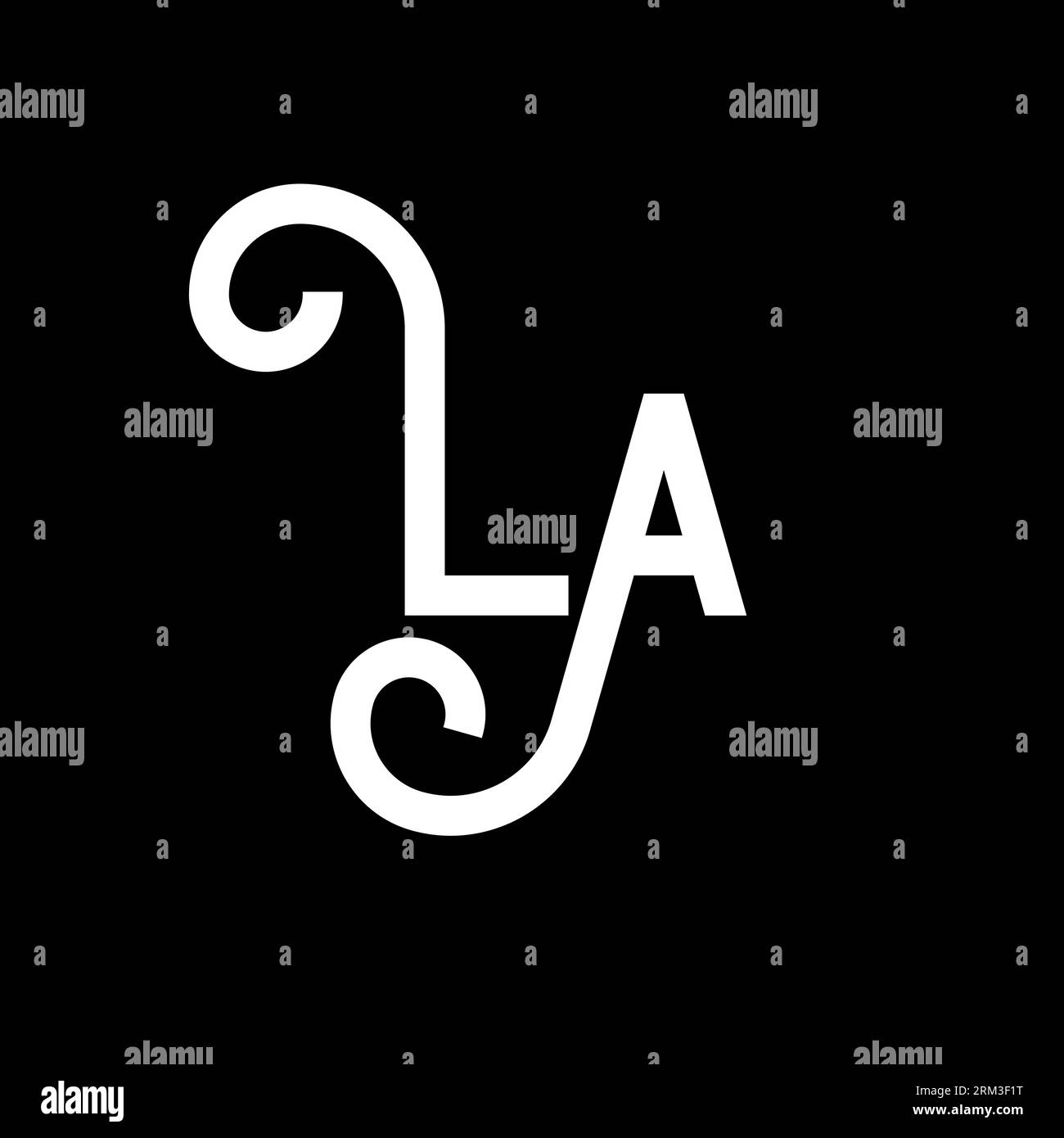LA Letter Logo Design. Initial letters LA logo icon. Abstract letter LA ...
