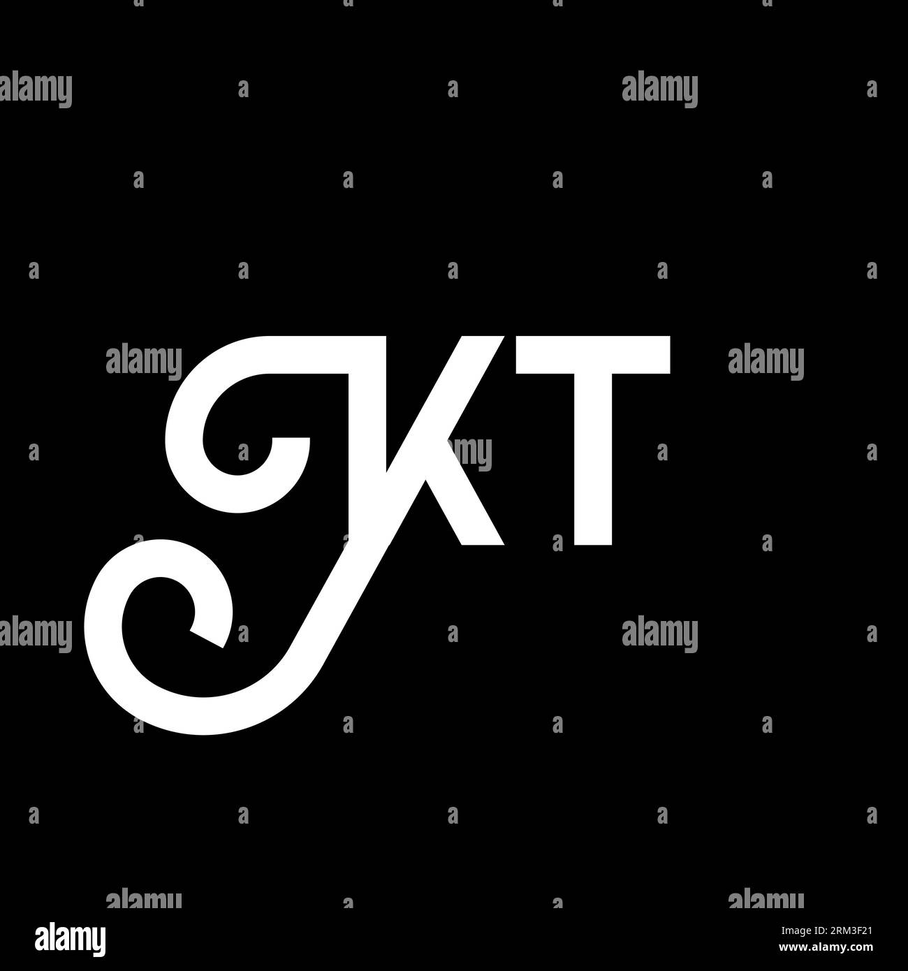 KT letter logo design on black background. KT creative initials letter ...