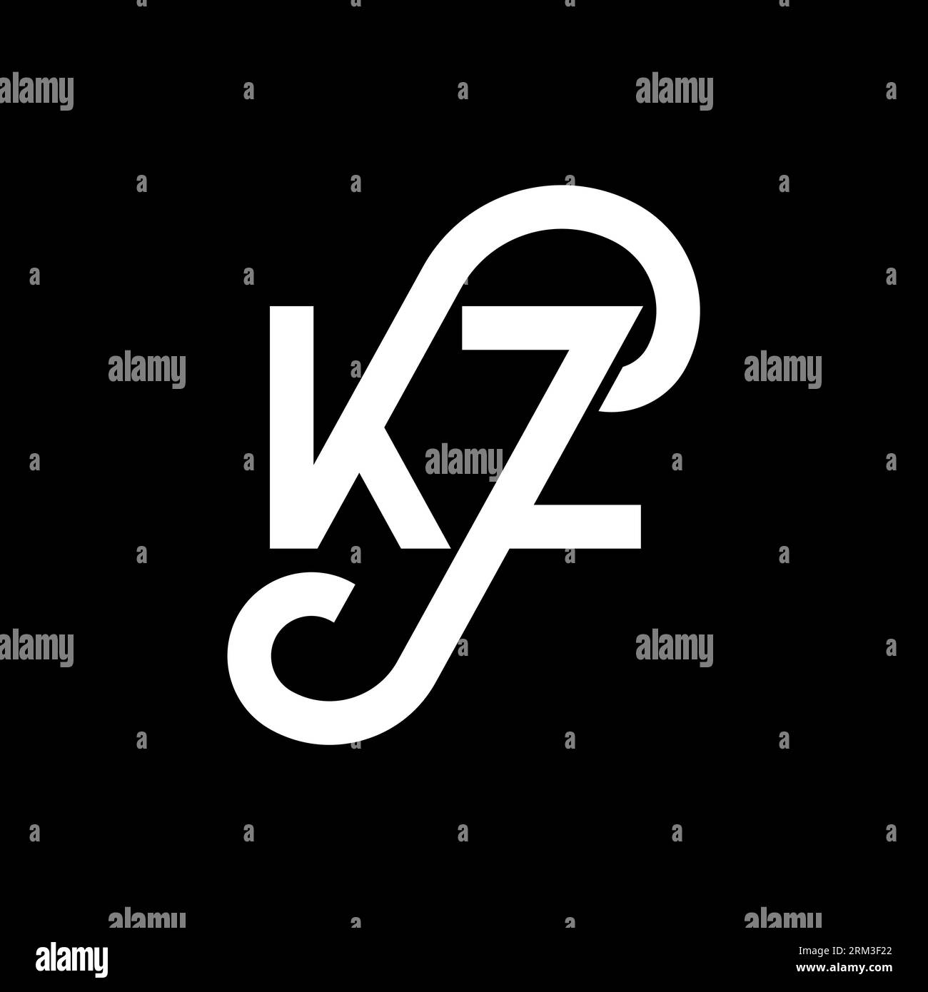 KZ Letter Logo Design. Initial letters KZ logo icon. Abstract letter KZ ...