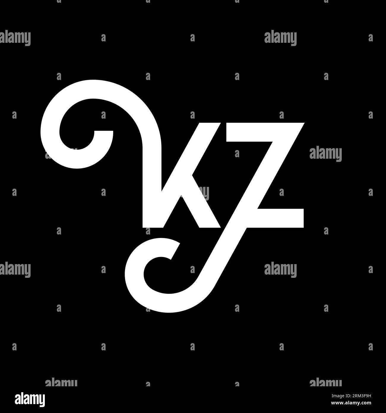 KZ Letter Logo Design. Initial letters KZ logo icon. Abstract letter KZ ...
