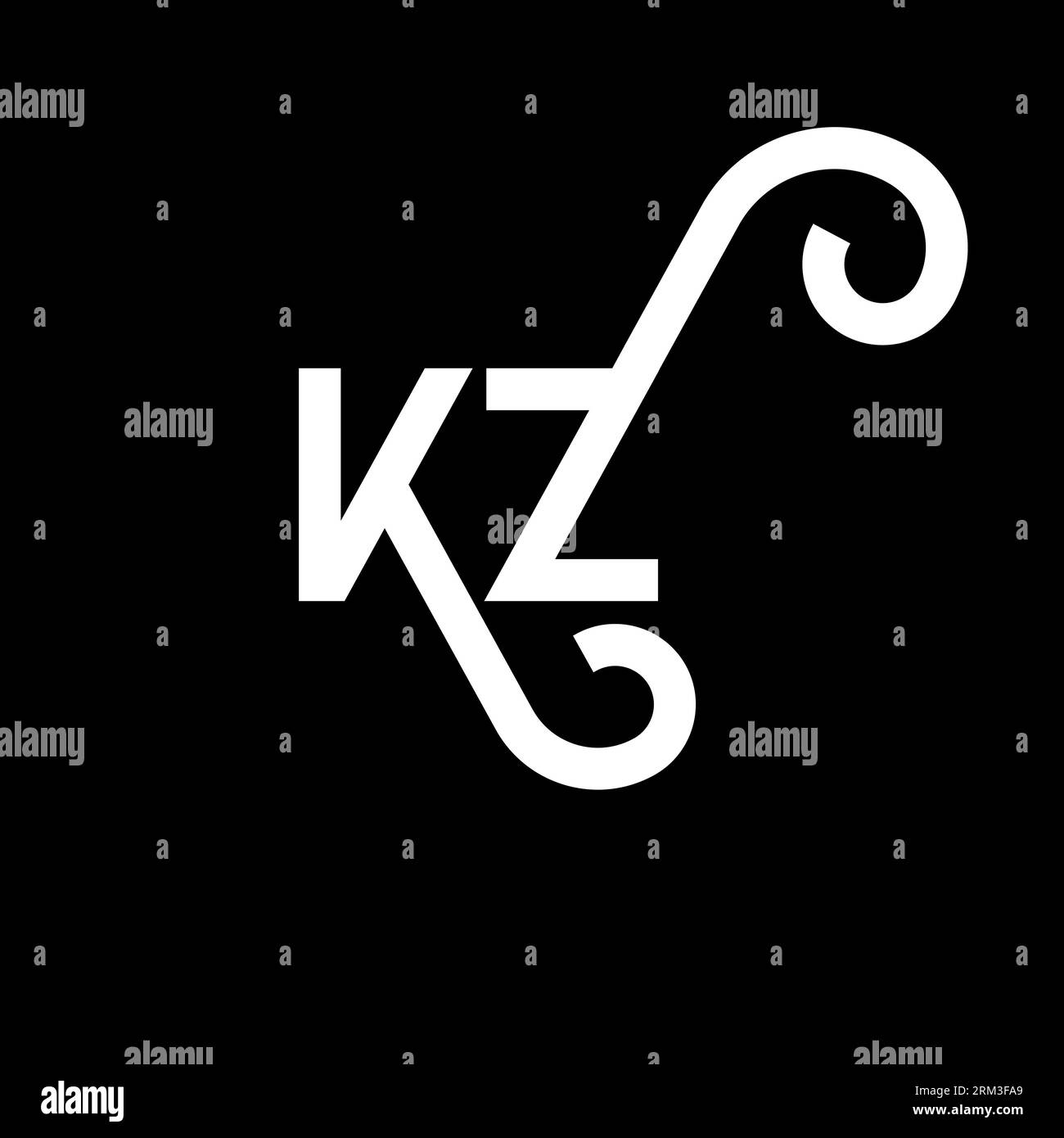 KZ Letter Logo Design. Initial letters KZ logo icon. Abstract letter KZ ...