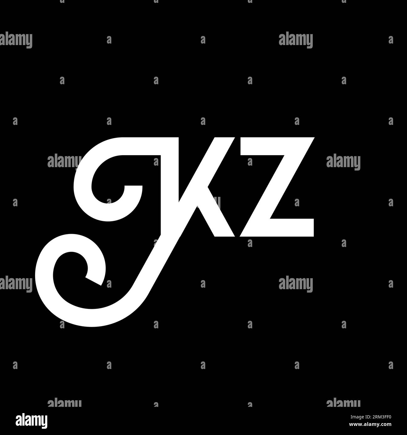 KZ Letter Logo Design. Initial letters KZ logo icon. Abstract letter KZ ...