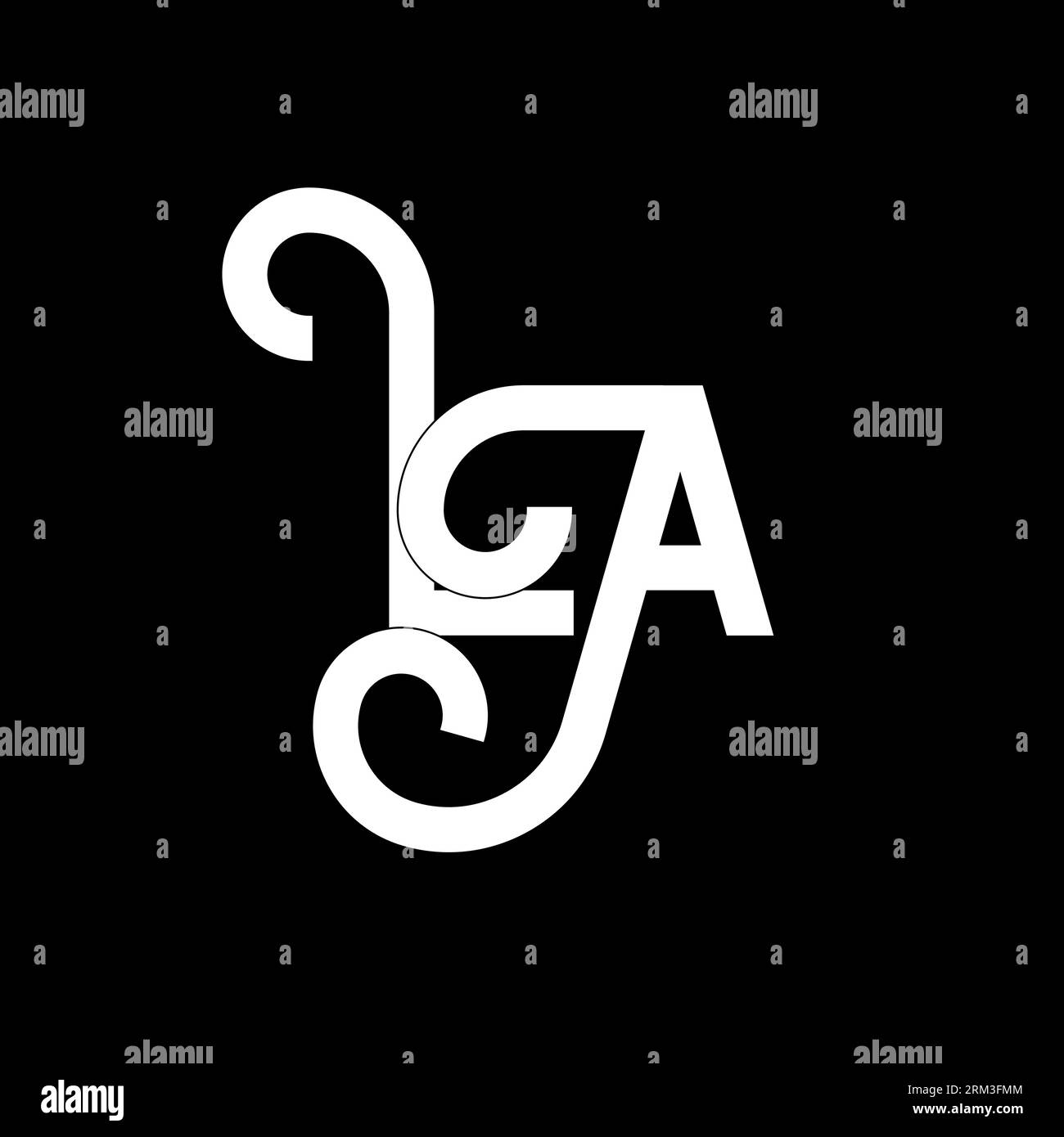 LA Letter Logo Design. Initial letters LA logo icon. Abstract letter LA ...