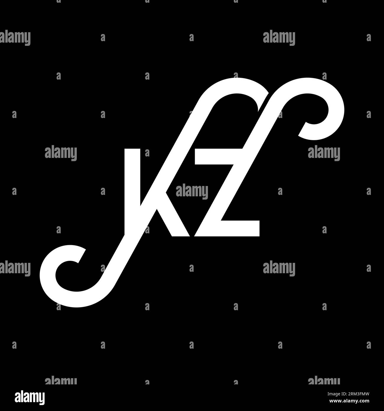 KZ Letter Logo Design. Initial letters KZ logo icon. Abstract letter KZ ...