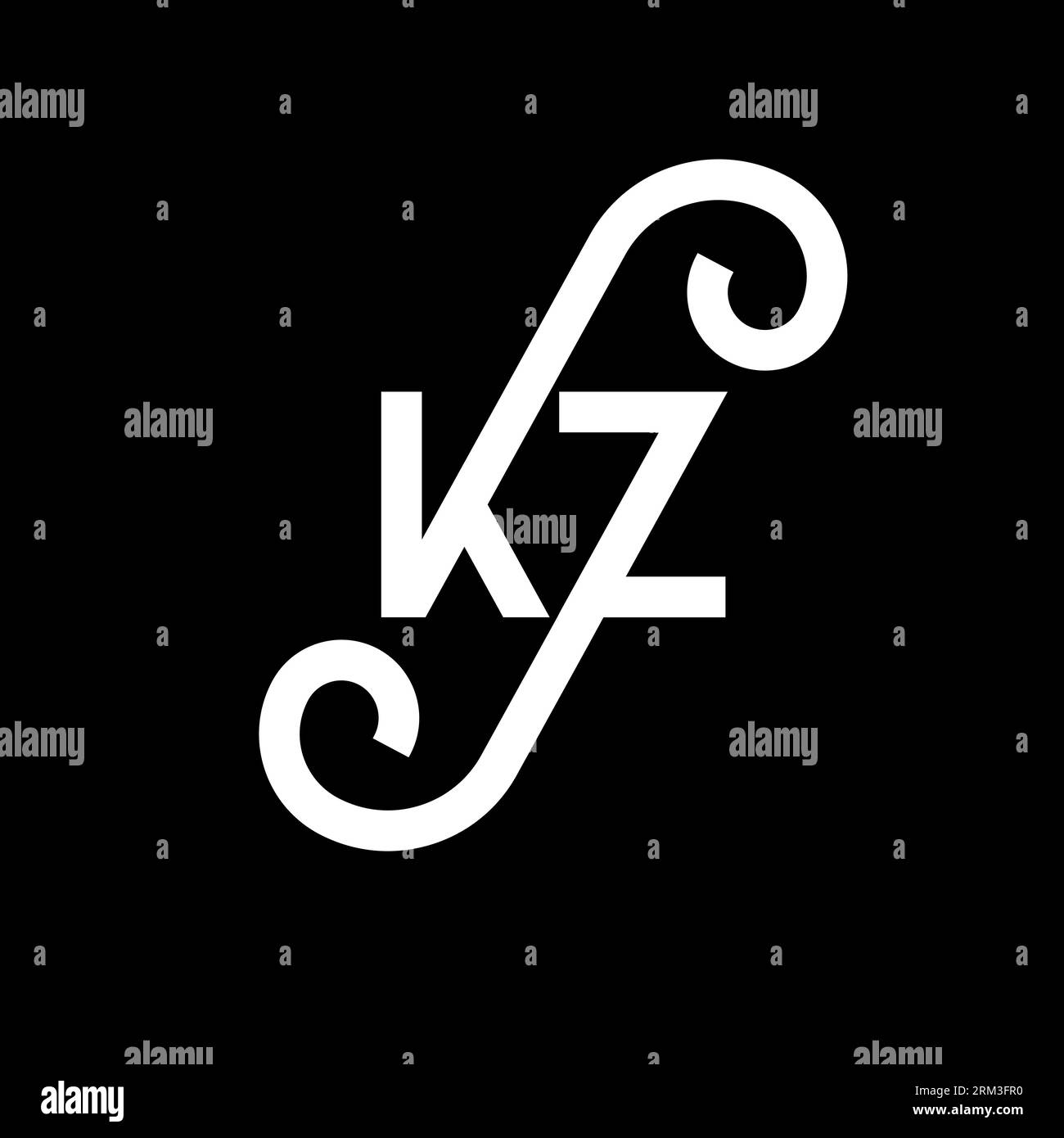 KZ Letter Logo Design. Initial letters KZ logo icon. Abstract letter KZ ...