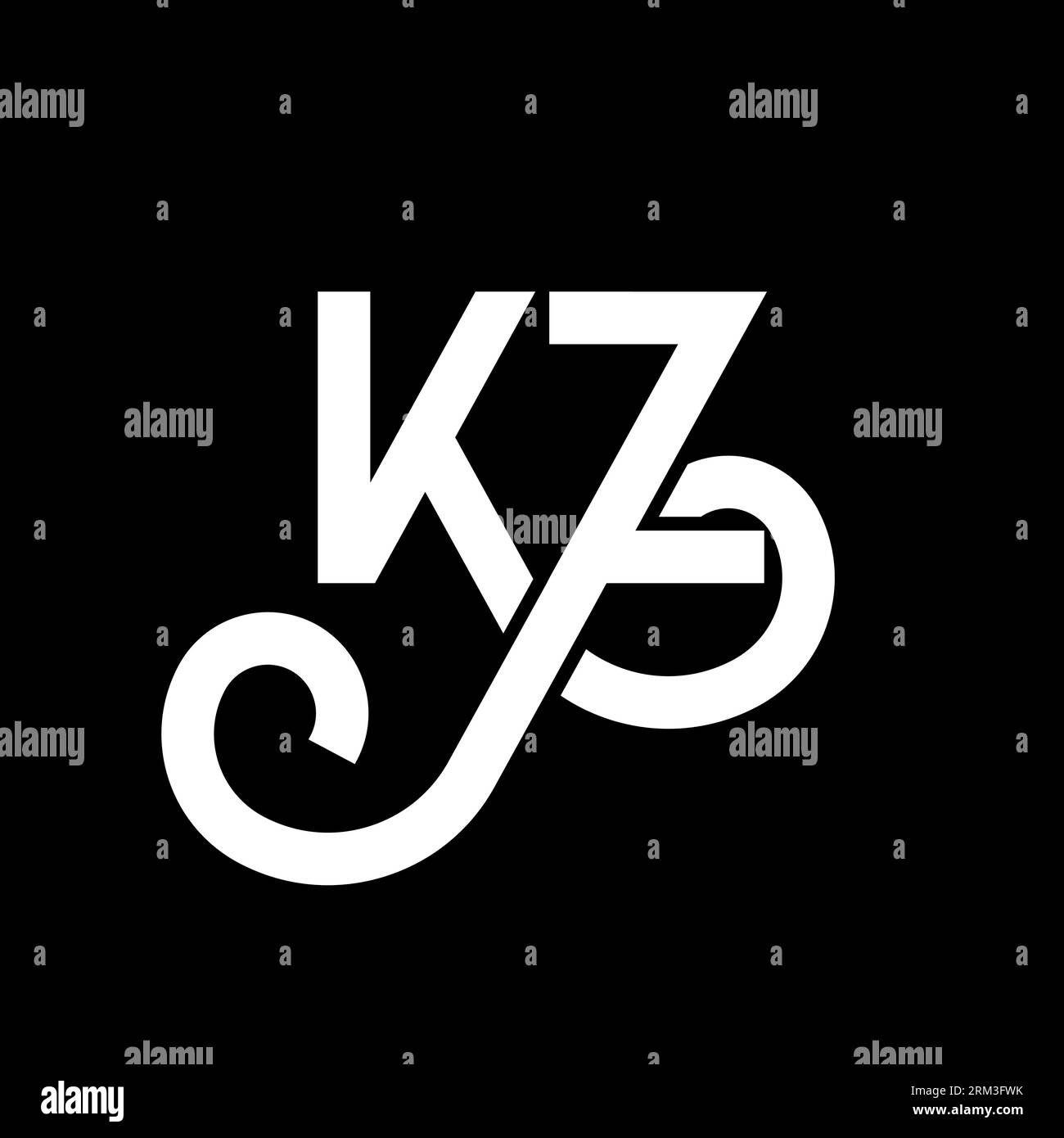 KZ Letter Logo Design. Initial letters KZ logo icon. Abstract letter KZ ...