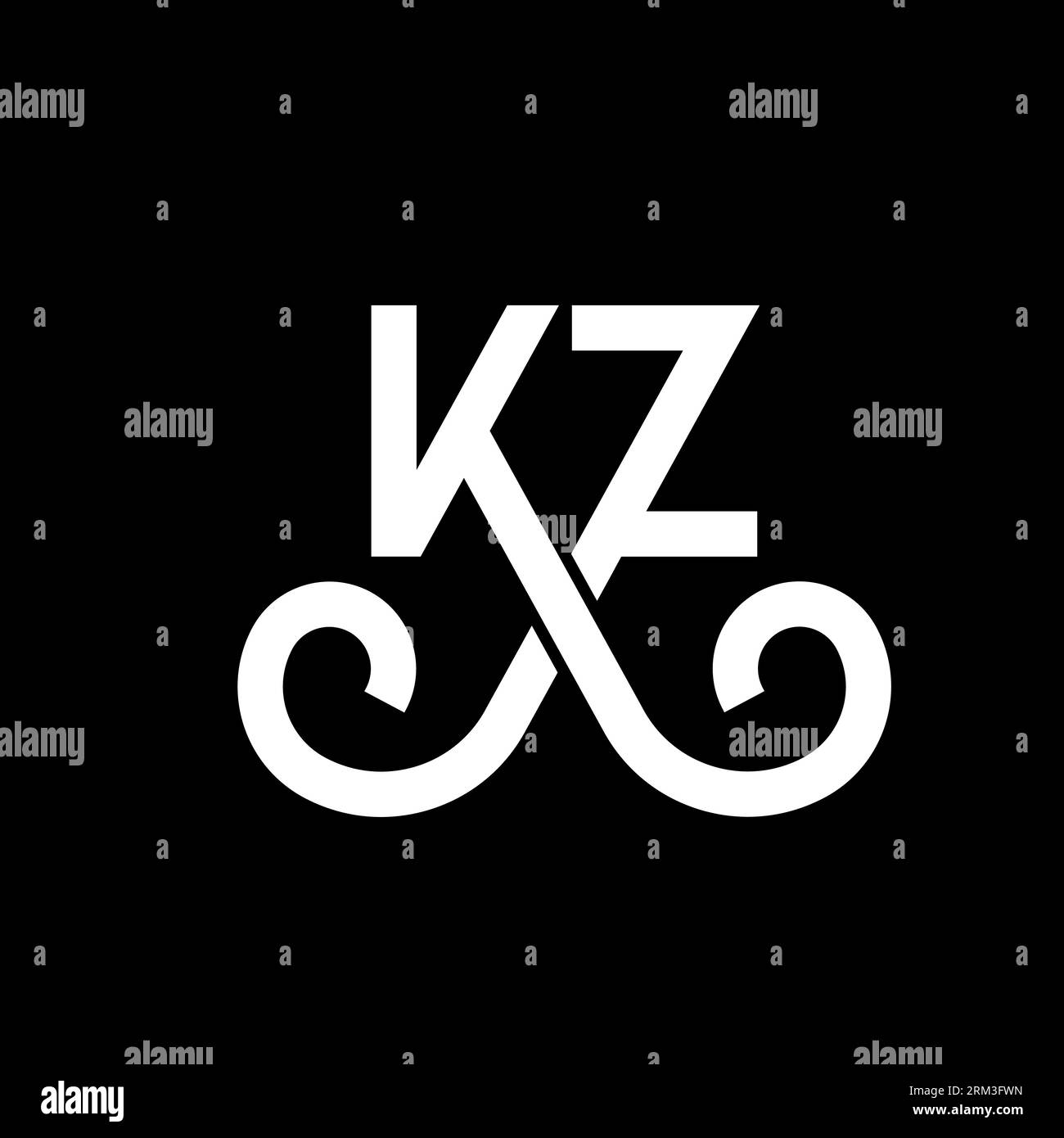 KZ Letter Logo Design. Initial letters KZ logo icon. Abstract letter KZ ...