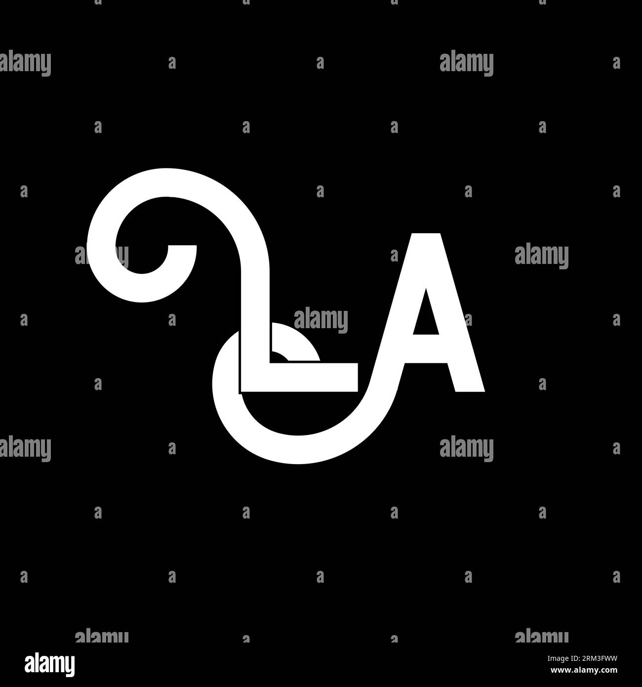 LA Letter Logo Design. Initial letters LA logo icon. Abstract letter LA ...