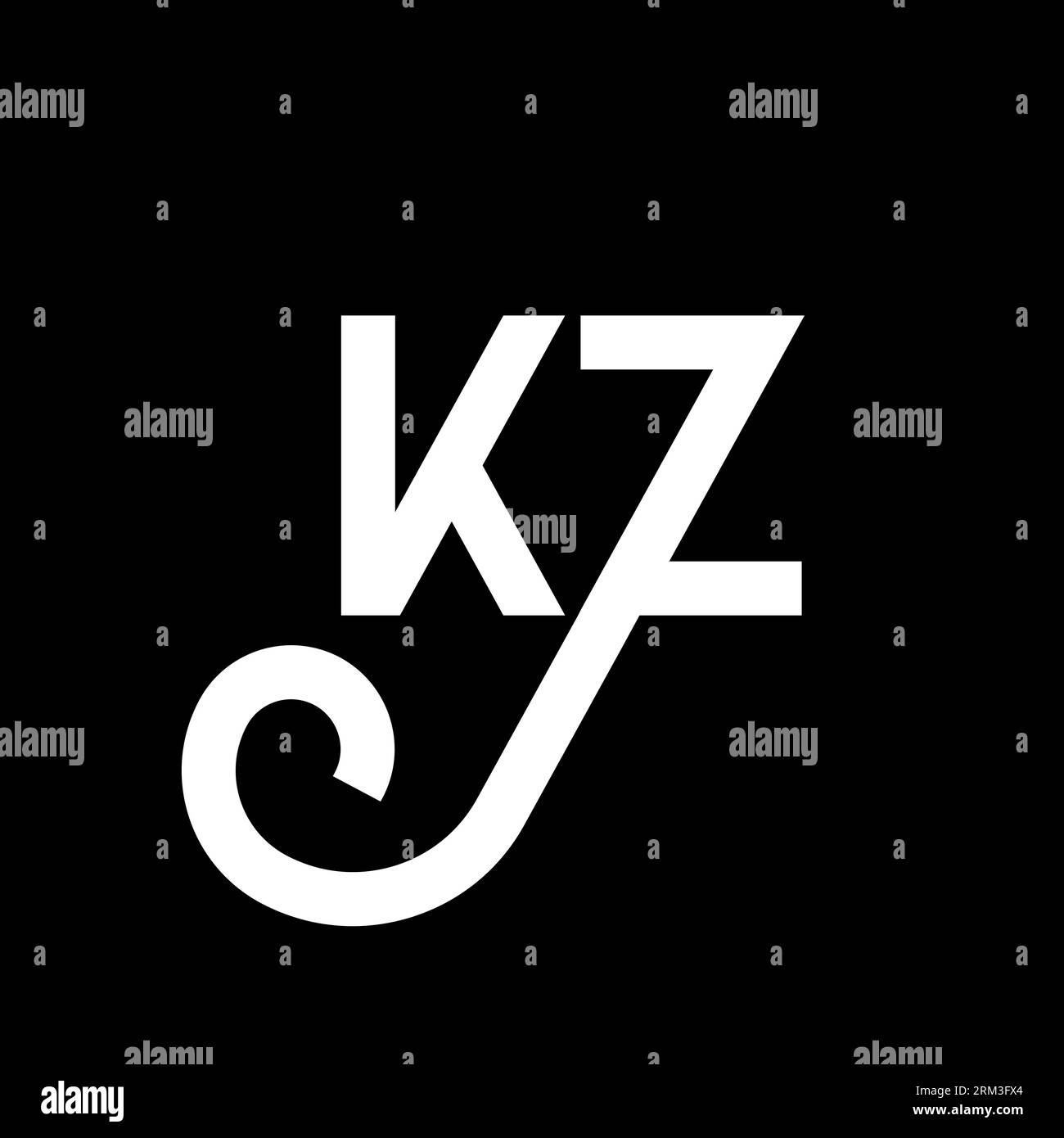 KZ Letter Logo Design. Initial letters KZ logo icon. Abstract letter KZ ...