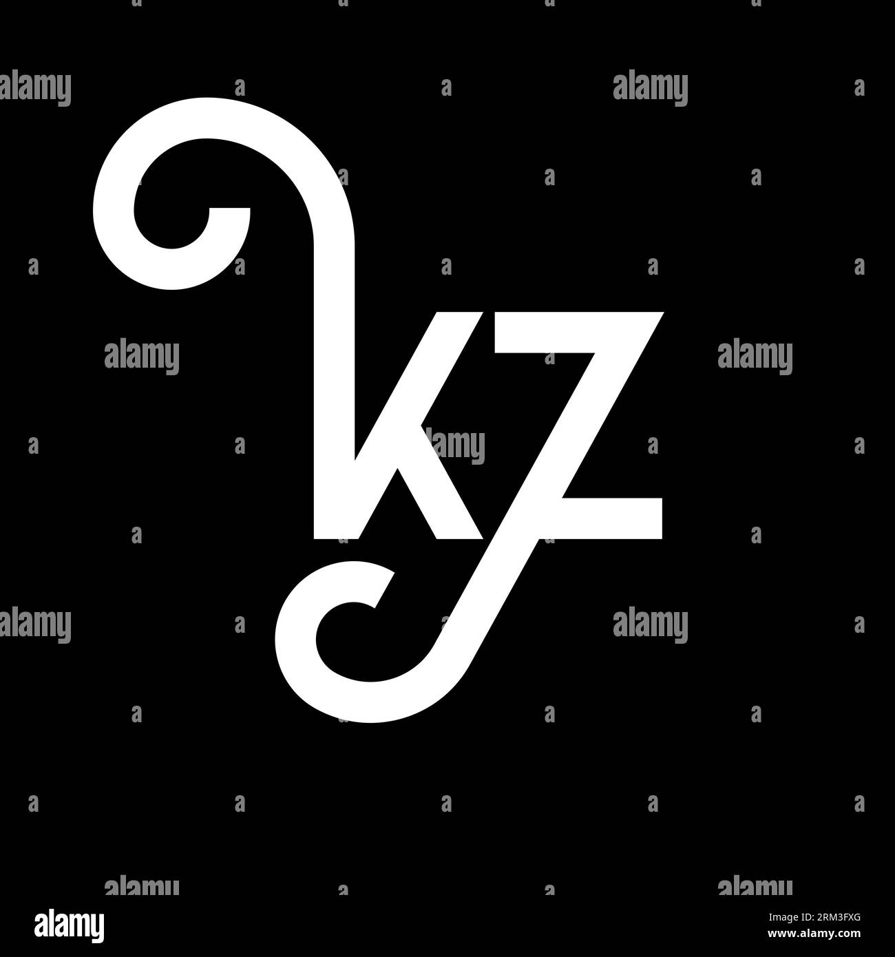KZ Letter Logo Design. Initial letters KZ logo icon. Abstract letter KZ ...