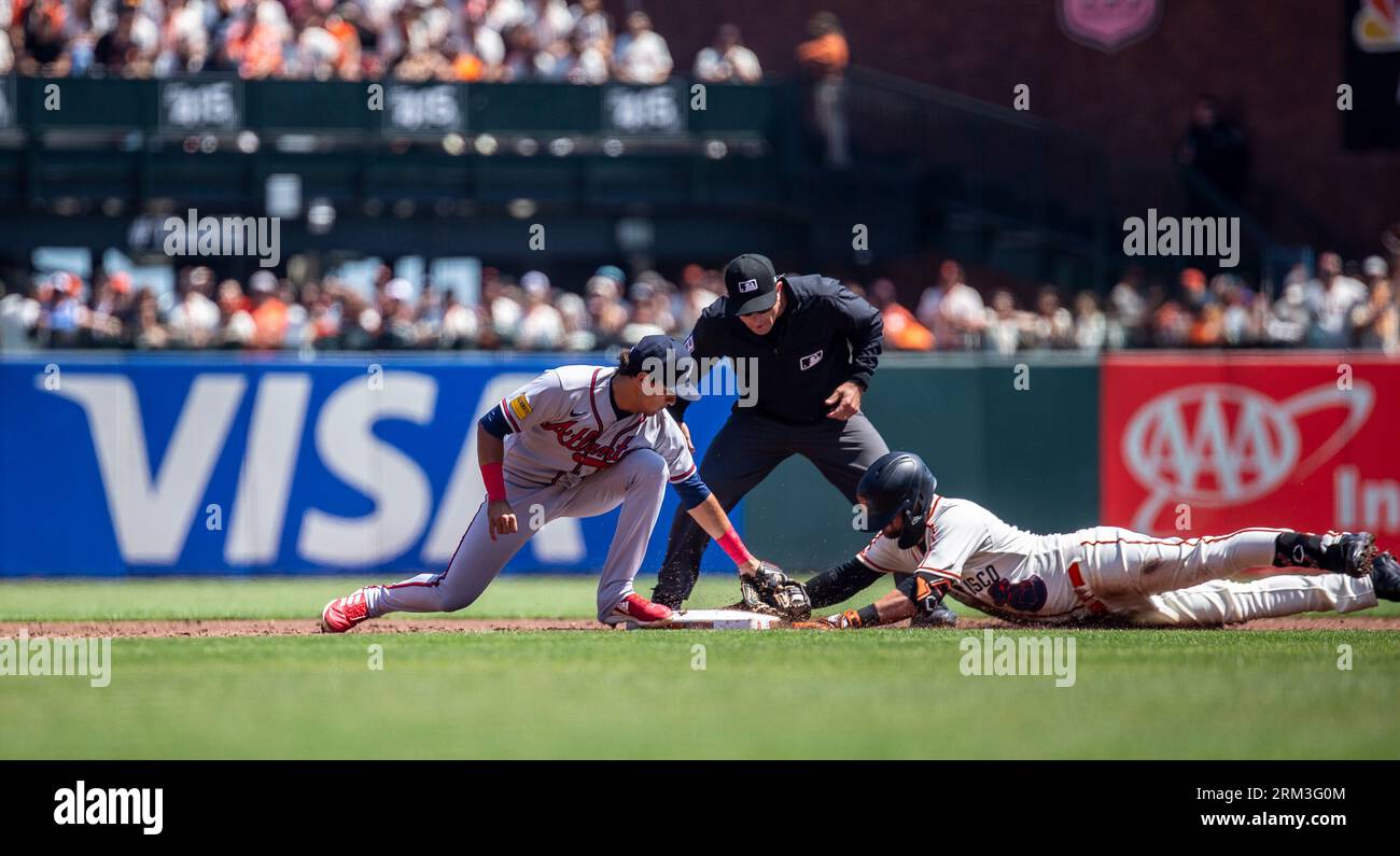 August 26 2023 San Francisco CA, U.S.A. San Francisco third baseman J.D ...