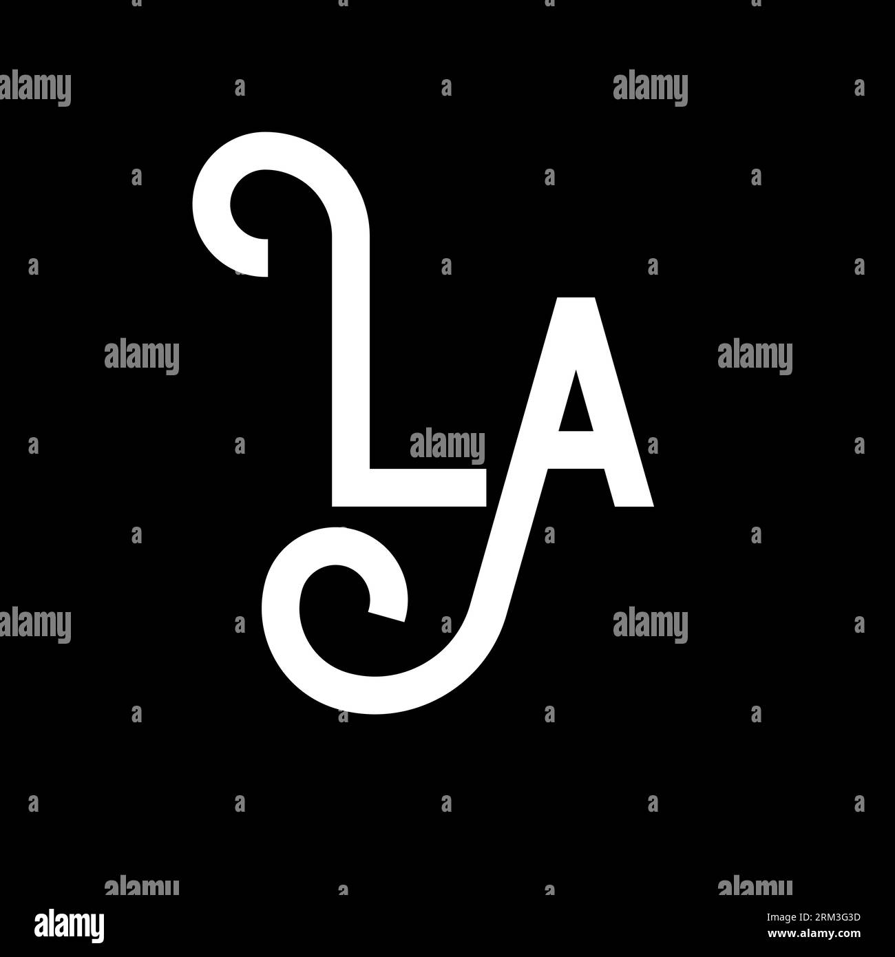 LA Letter Logo Design. Initial letters LA logo icon. Abstract letter LA ...
