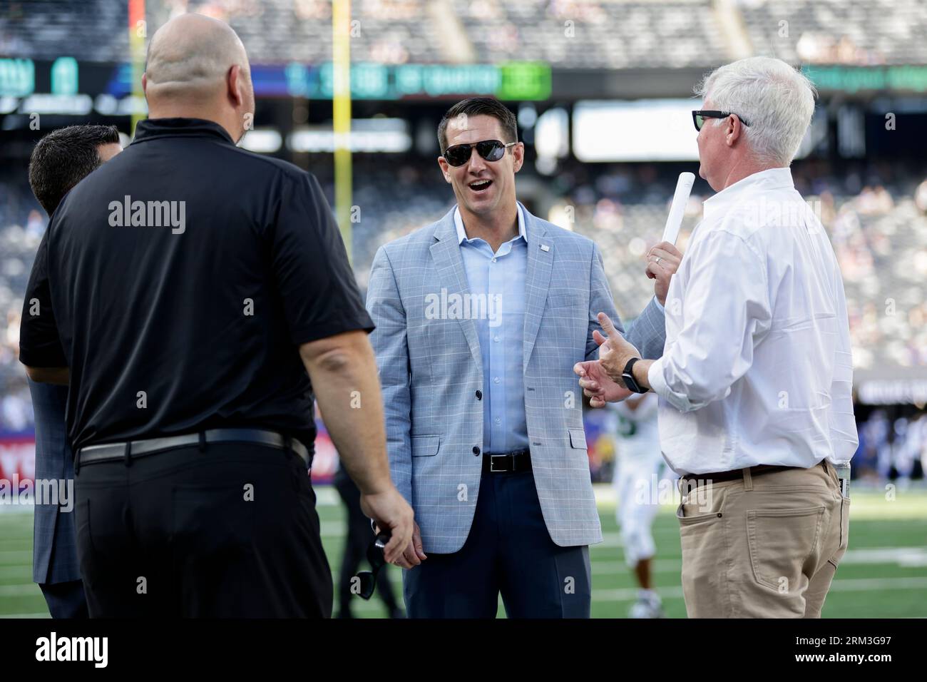 New York Giants general manager Joe Schoen attends practice before an ...