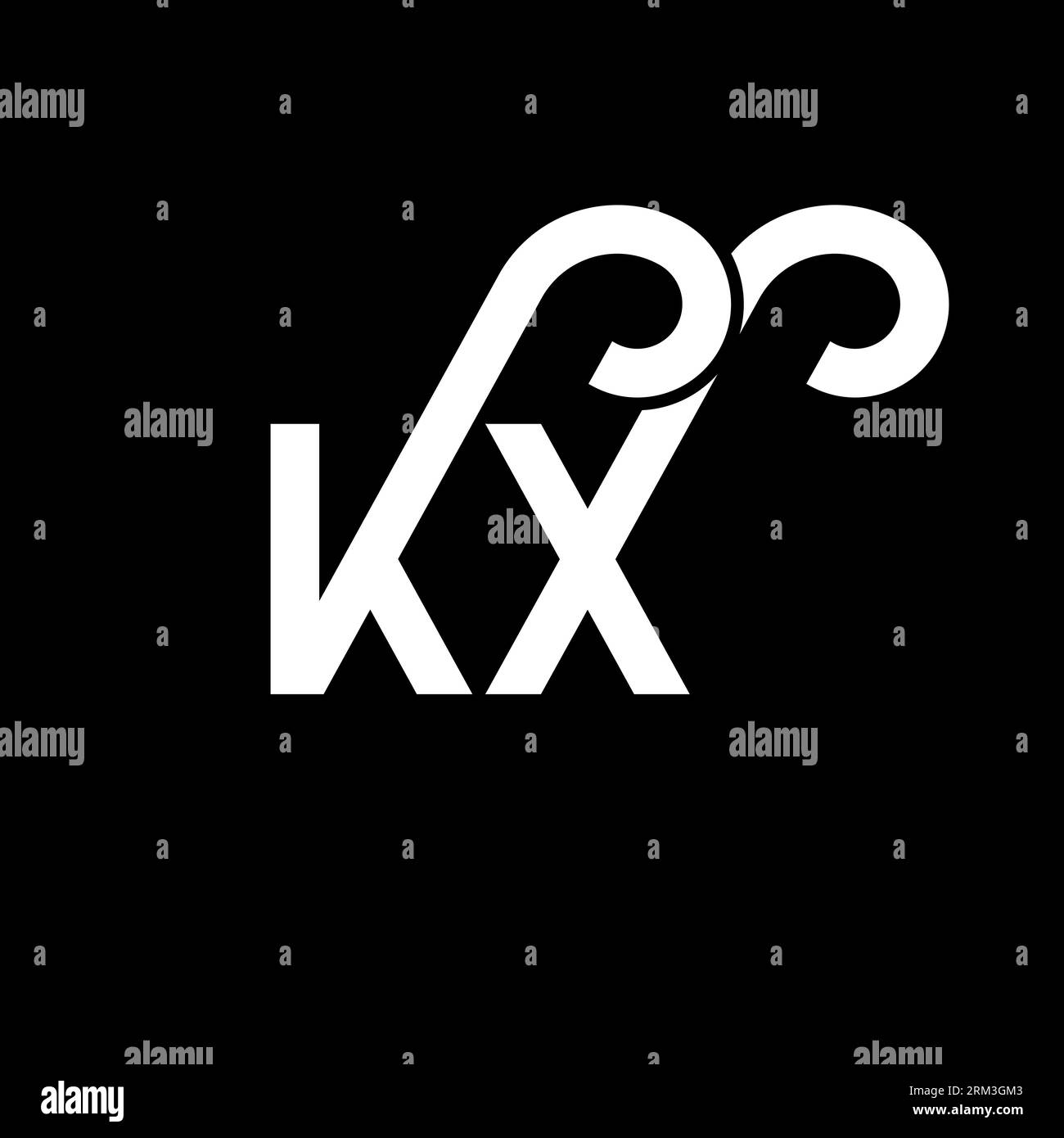 KX letter logo design on black background. KX creative initials letter ...
