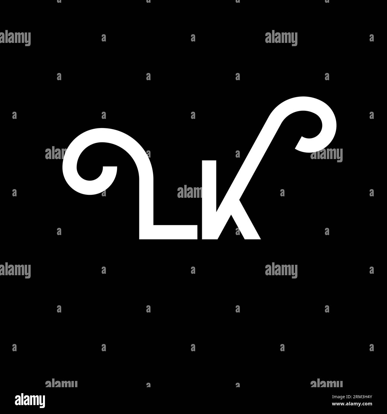 LK Letter Logo Design. Initial letters LK logo icon. Abstract letter LK ...
