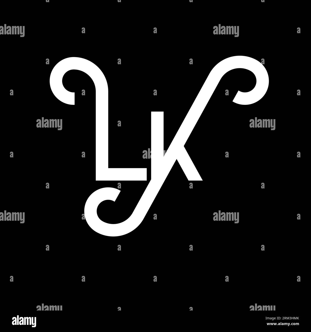 LK Letter Logo Design. Initial letters LK logo icon. Abstract letter LK ...
