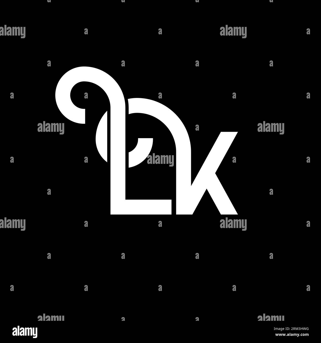 Lk Letter Logo Design Initial Letters Lk Logo Icon Abstract Letter Lk