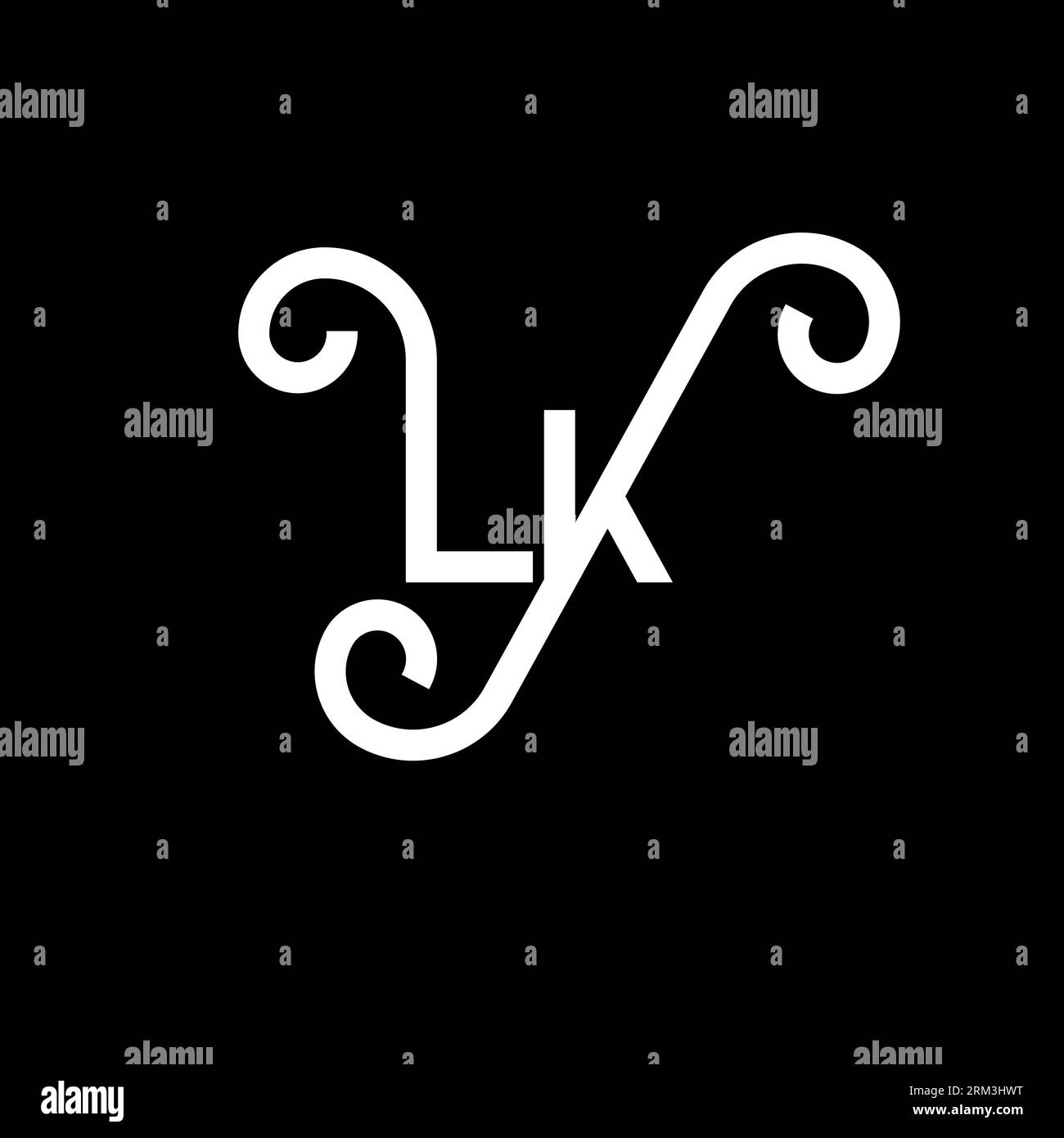 LK Letter Logo Design. Initial letters LK logo icon. Abstract letter LK ...