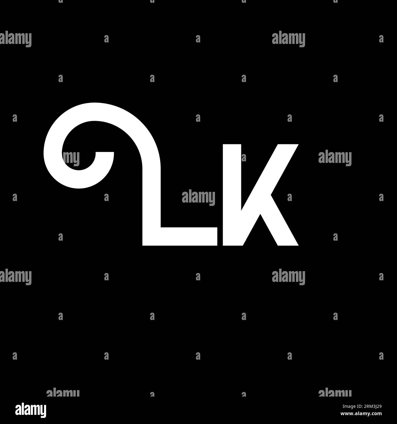 LK Letter Logo Design. Initial letters LK logo icon. Abstract letter LK ...