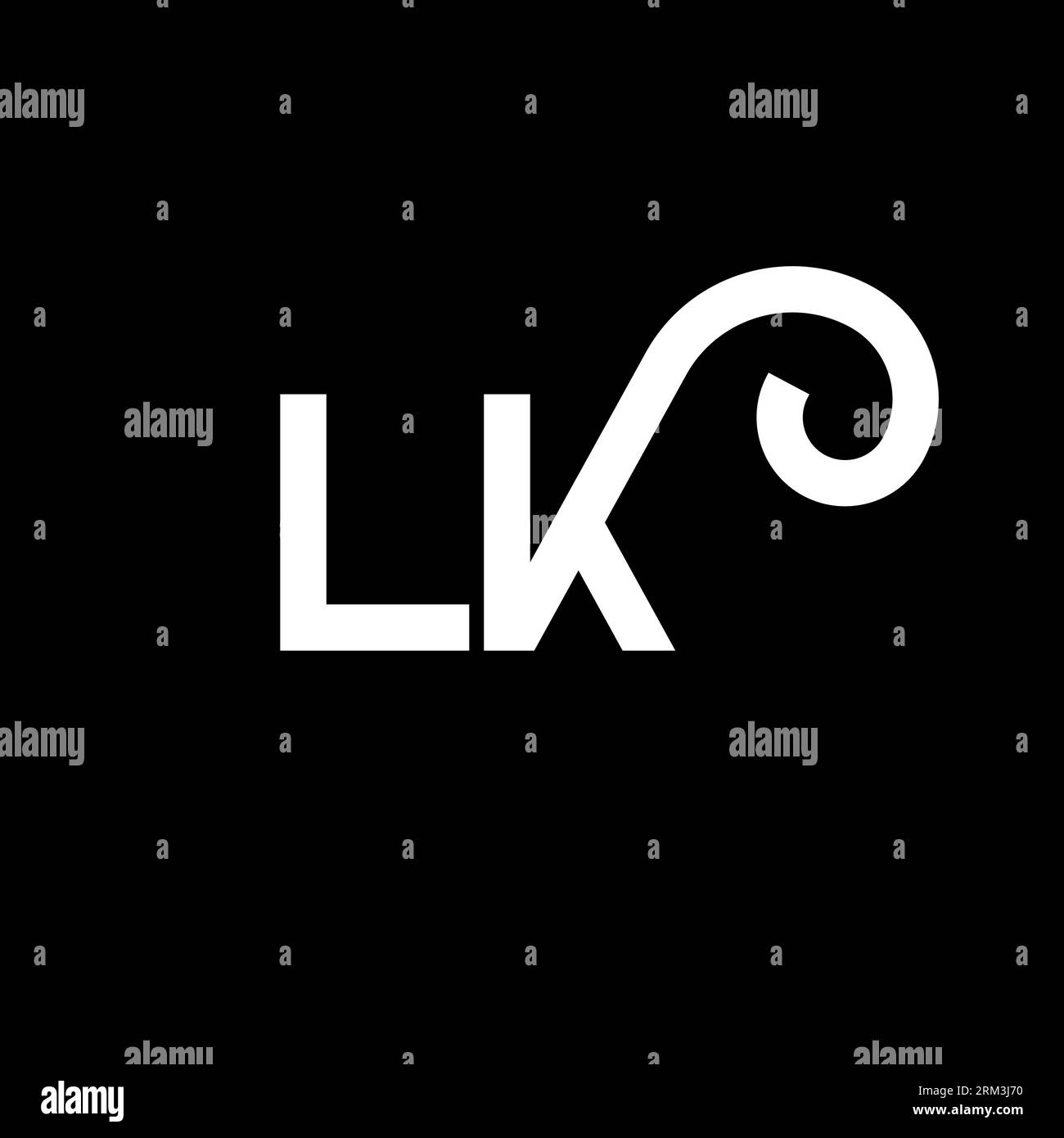 LK Letter Logo Design. Initial letters LK logo icon. Abstract letter LK ...