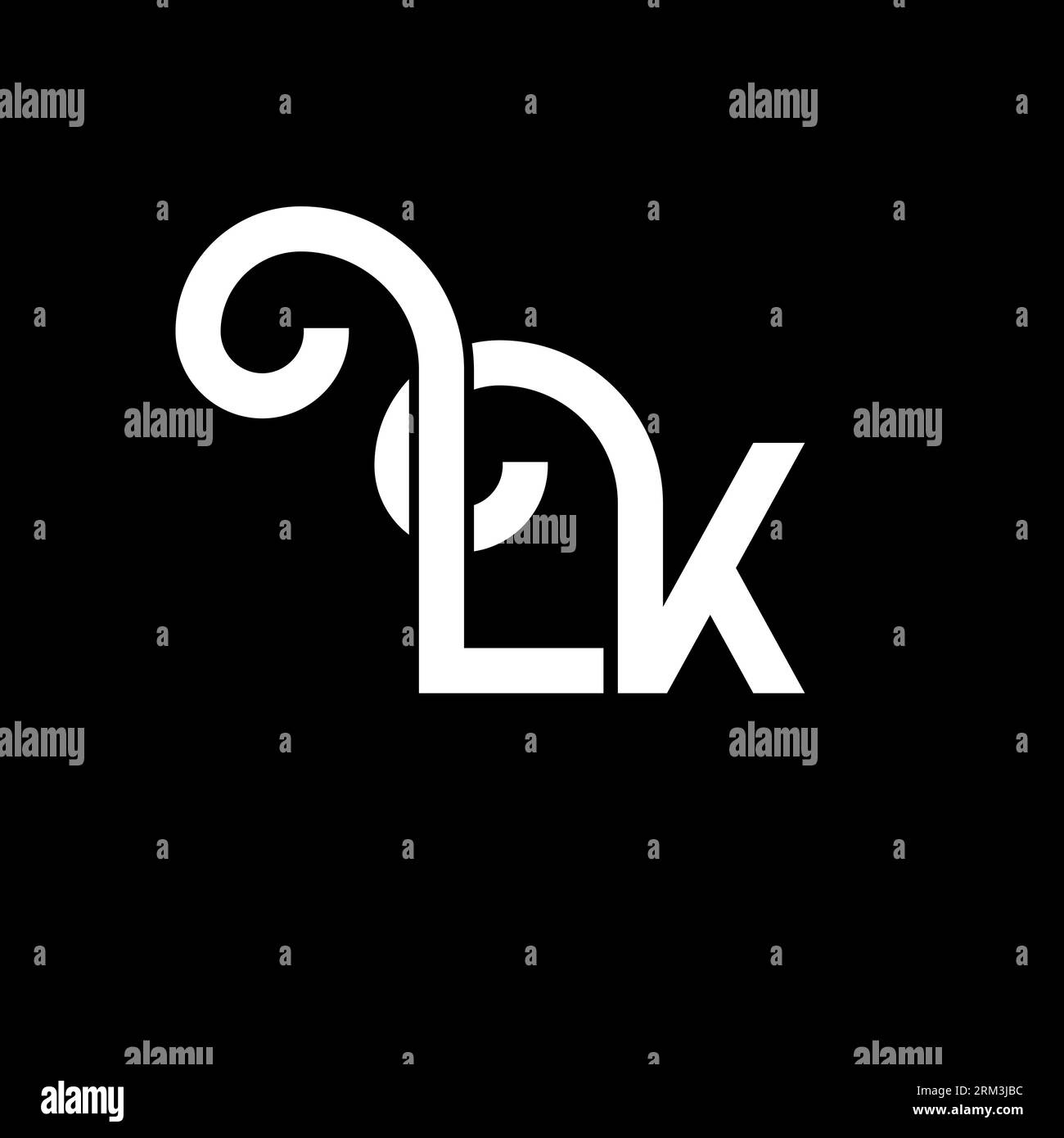 LK Letter Logo Design. Initial letters LK logo icon. Abstract letter LK ...
