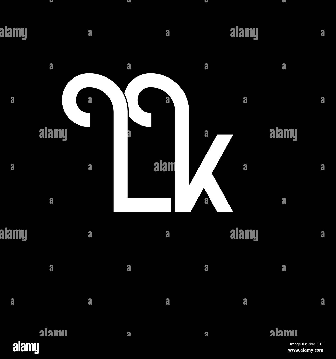 LK Letter Logo Design. Initial letters LK logo icon. Abstract letter LK ...