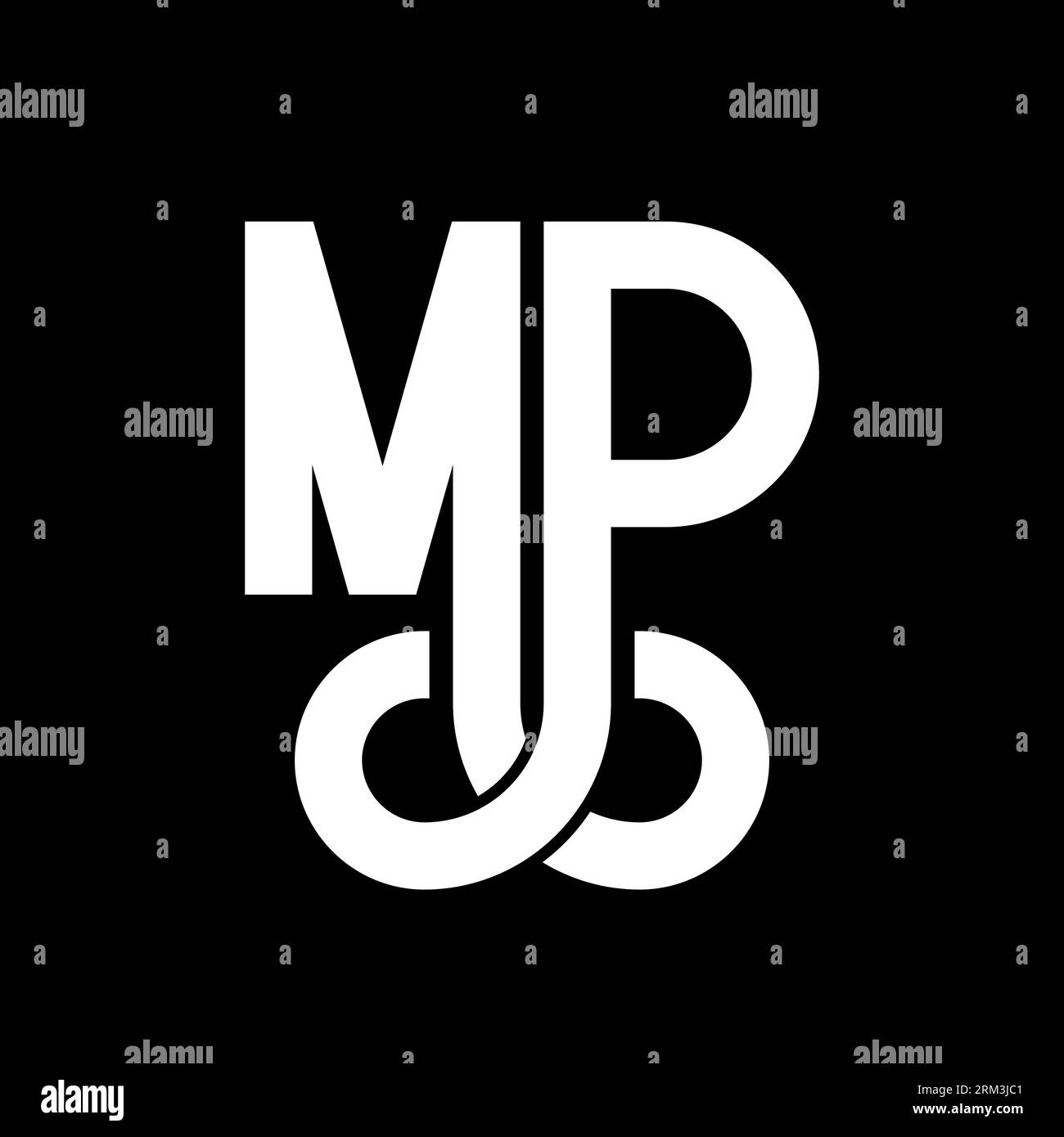 MP Letter Logo Design. Initial letters MP logo icon. Abstract letter MP ...