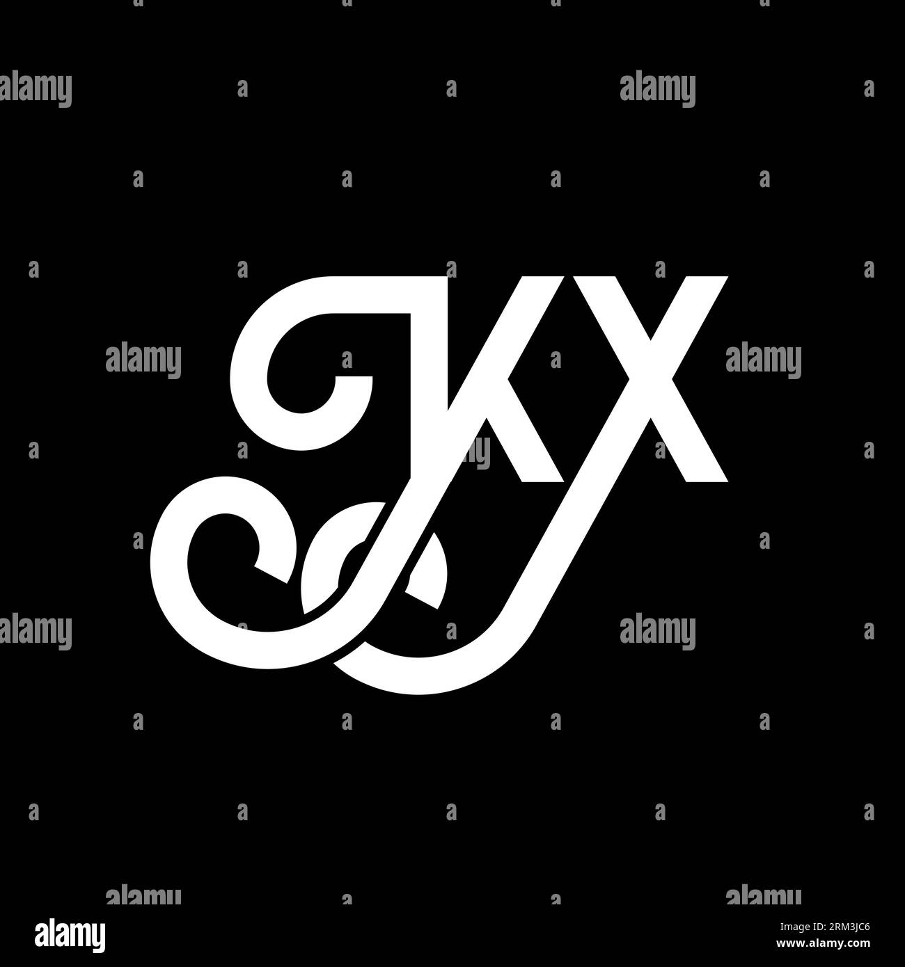 KX letter logo design on black background. KX creative initials letter ...