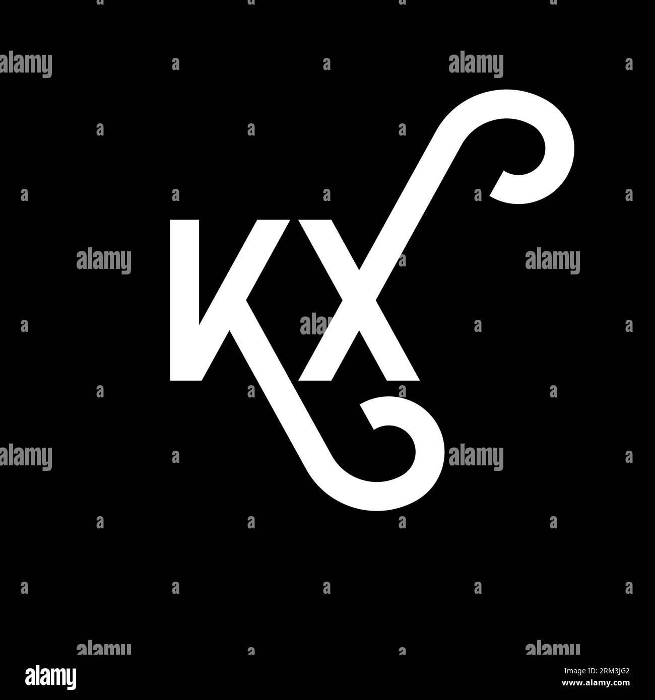 KX letter logo design on black background. KX creative initials letter ...