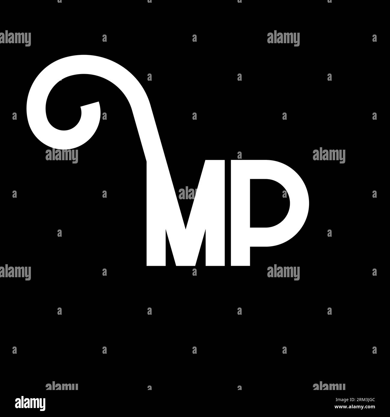 MP Letter Logo Design. Initial letters MP logo icon. Abstract letter MP ...