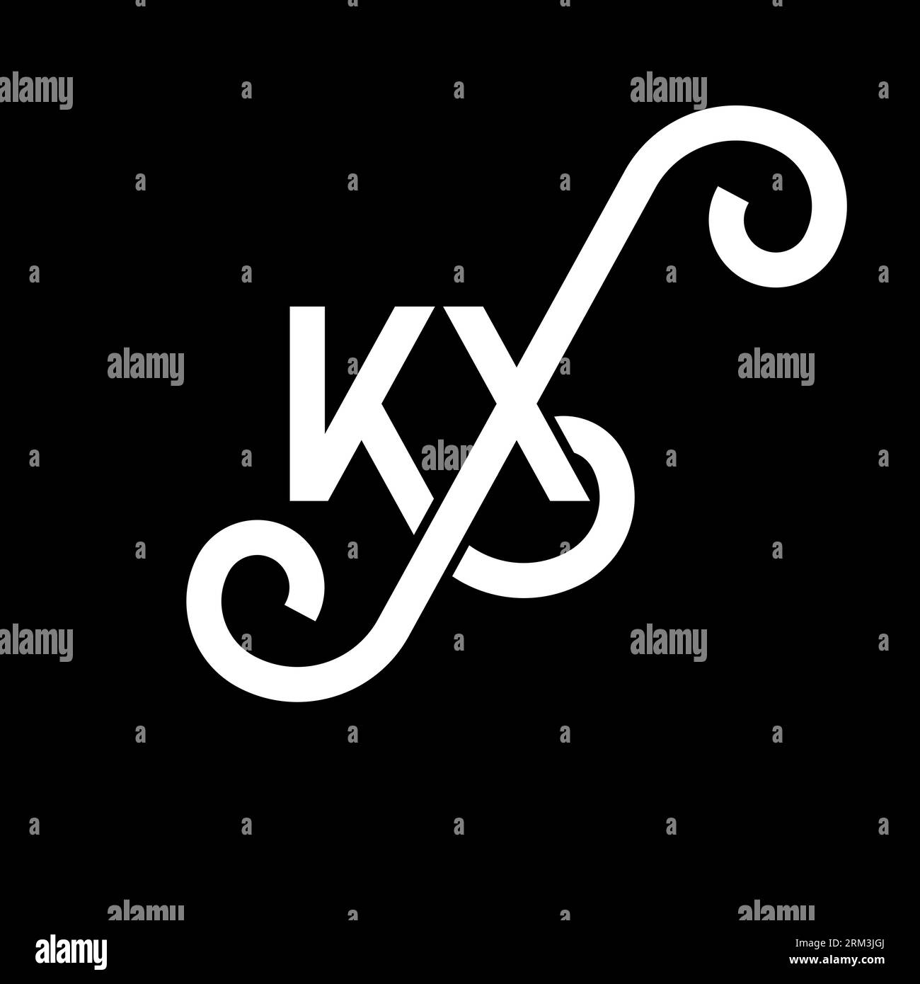 KX letter logo design on black background. KX creative initials letter ...