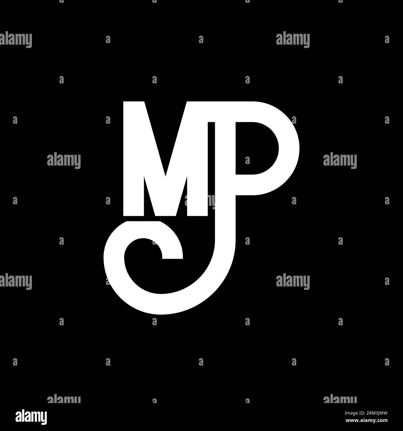 MP Letter Logo Design. Initial letters MP logo icon. Abstract letter MP ...