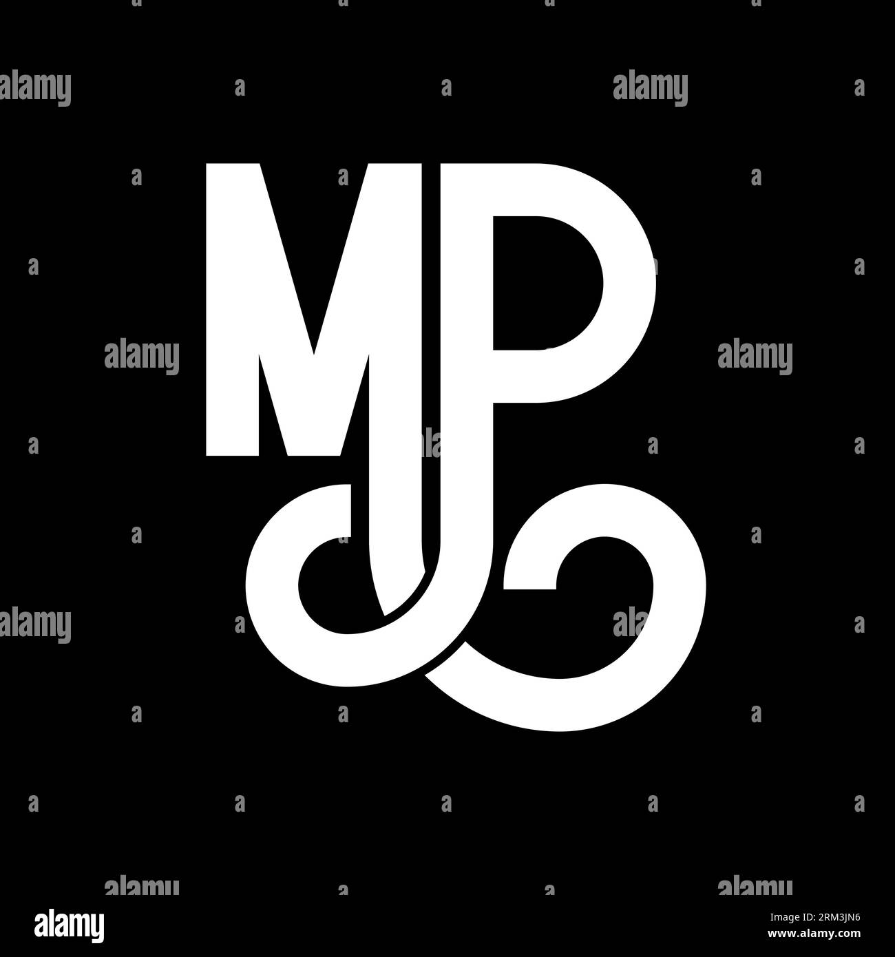 MP Letter Logo Design. Initial letters MP logo icon. Abstract letter MP ...