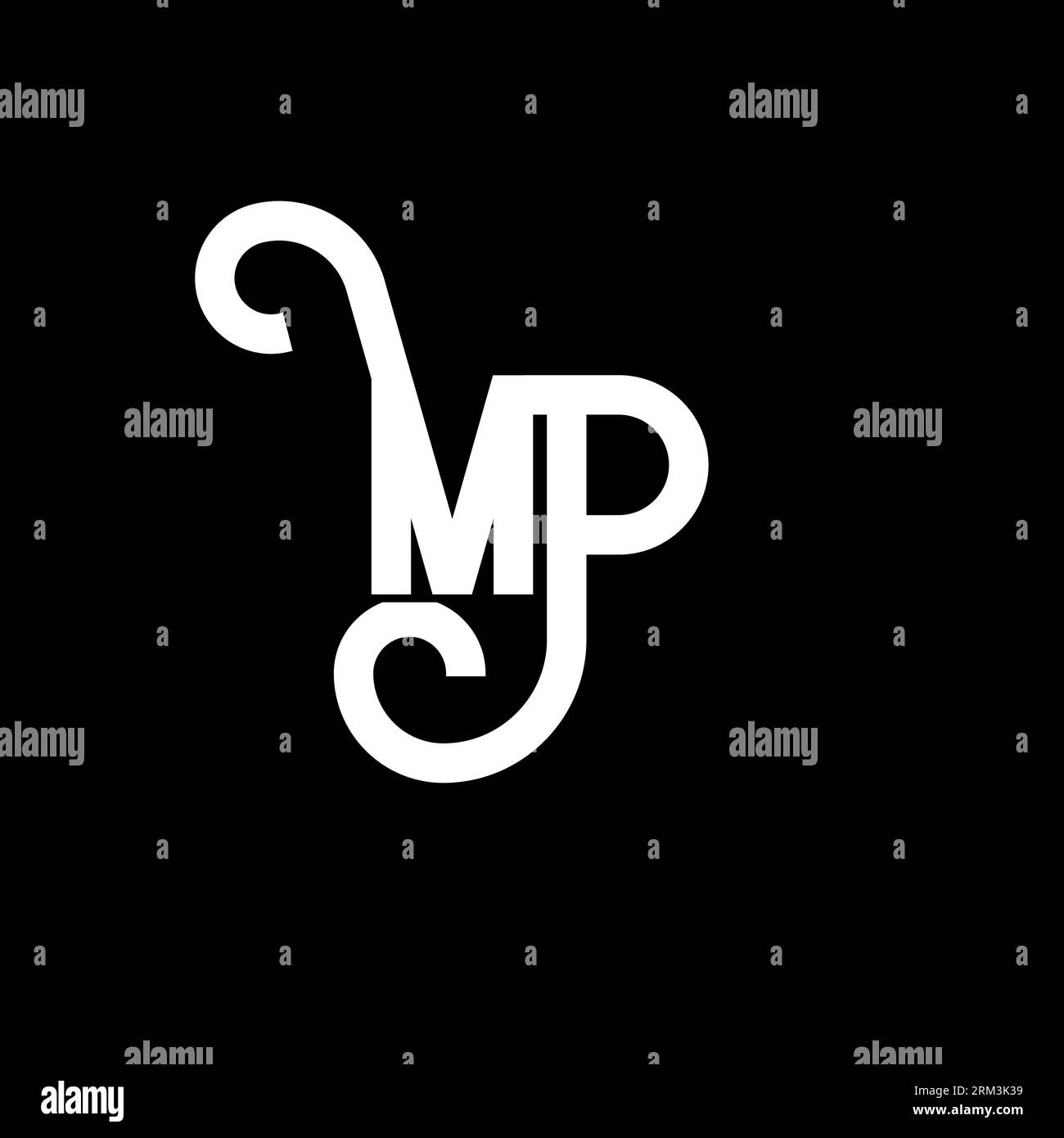 MP Letter Logo Design. Initial letters MP logo icon. Abstract letter MP ...