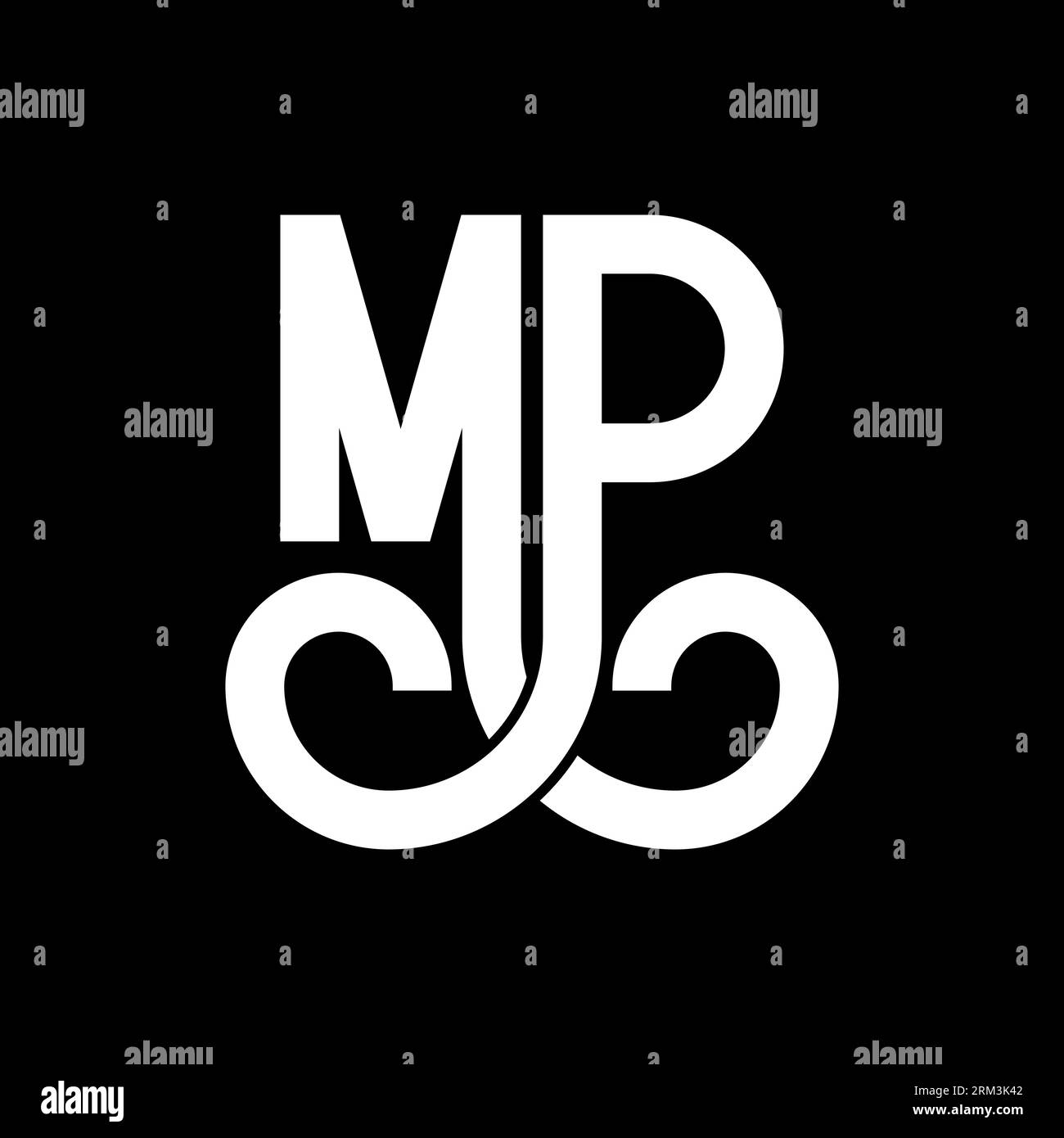 MP Letter Logo Design. Initial letters MP logo icon. Abstract letter MP ...