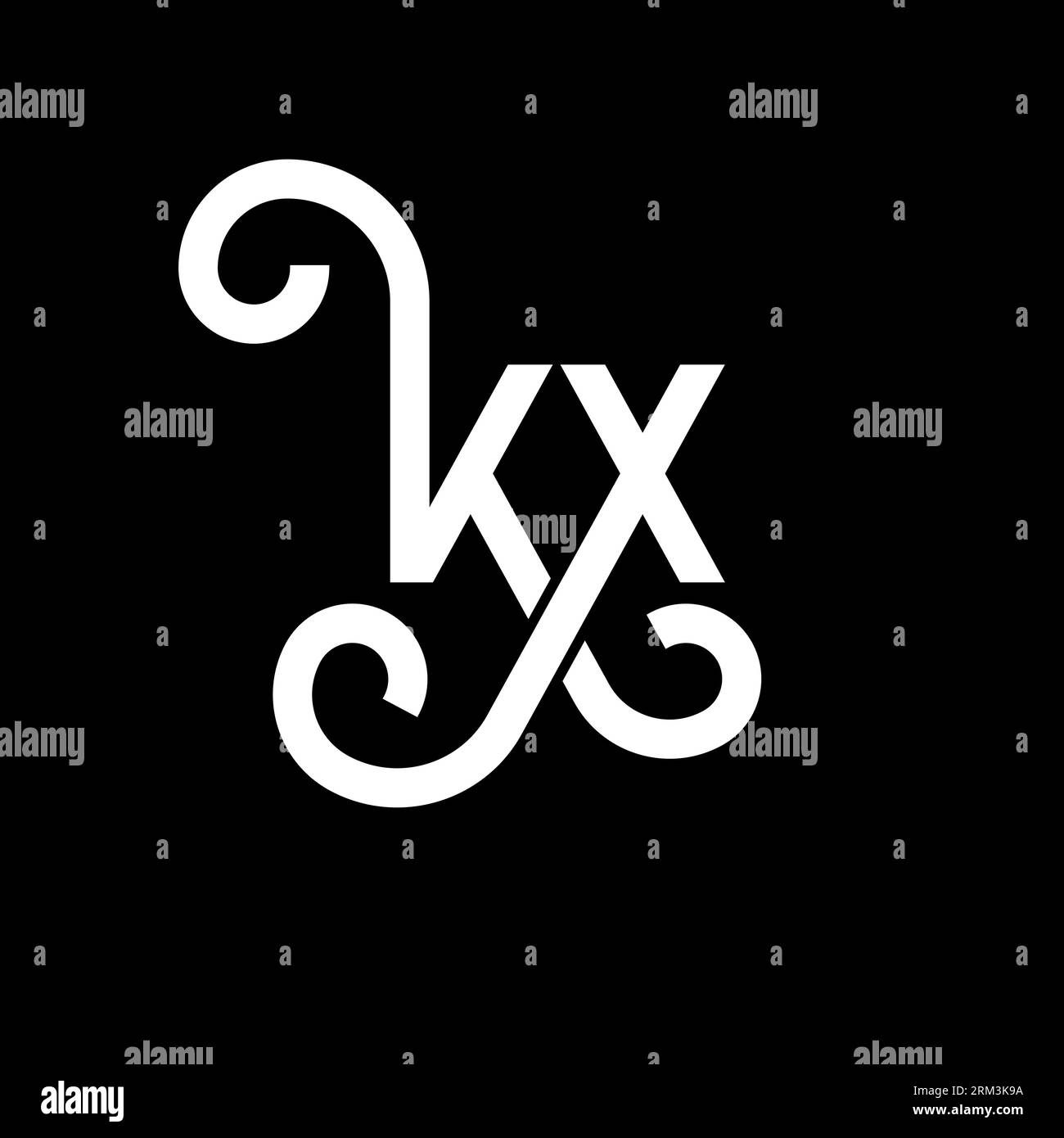 KX letter logo design on black background. KX creative initials letter ...