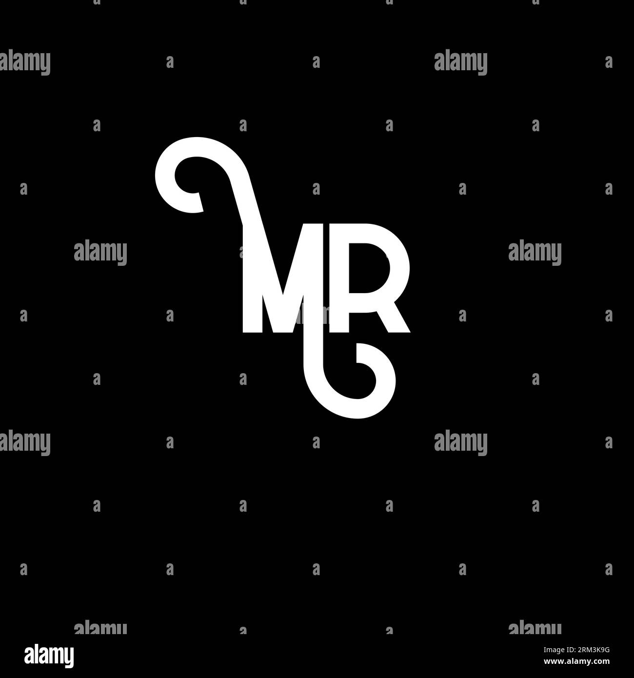 MR Letter Logo Design. Initial letters MR logo icon. Abstract letter MR ...