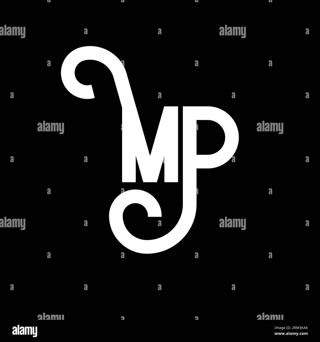 MP Letter Logo Design. Initial letters MP logo icon. Abstract letter MP ...