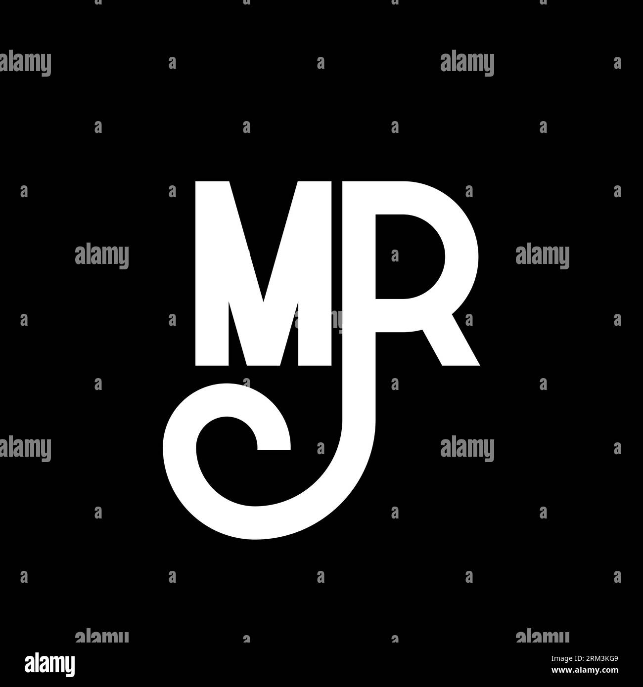 MR Letter Logo Design. Initial letters MR logo icon. Abstract letter MR ...