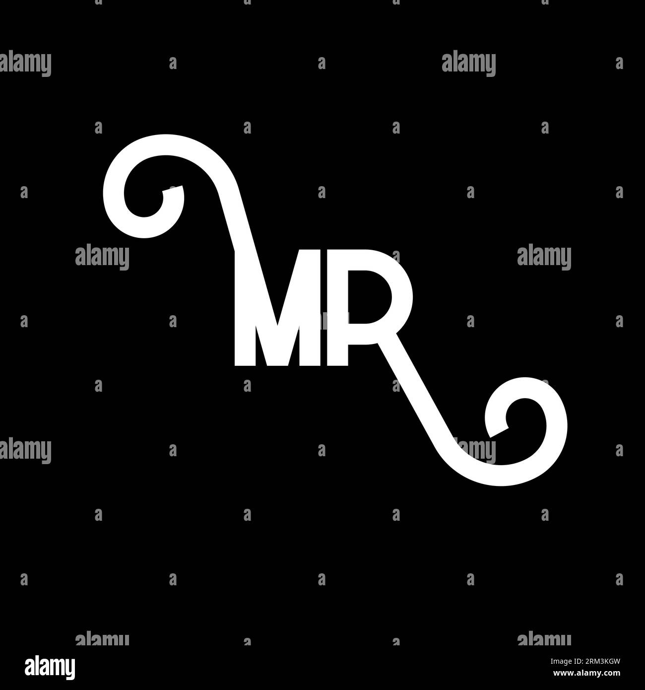 MR Letter Logo Design. Initial letters MR logo icon. Abstract letter MR ...