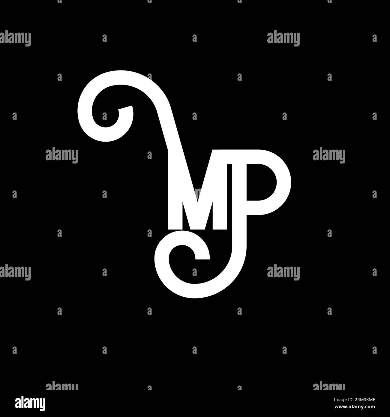 MP Letter Logo Design. Initial letters MP logo icon. Abstract letter MP ...