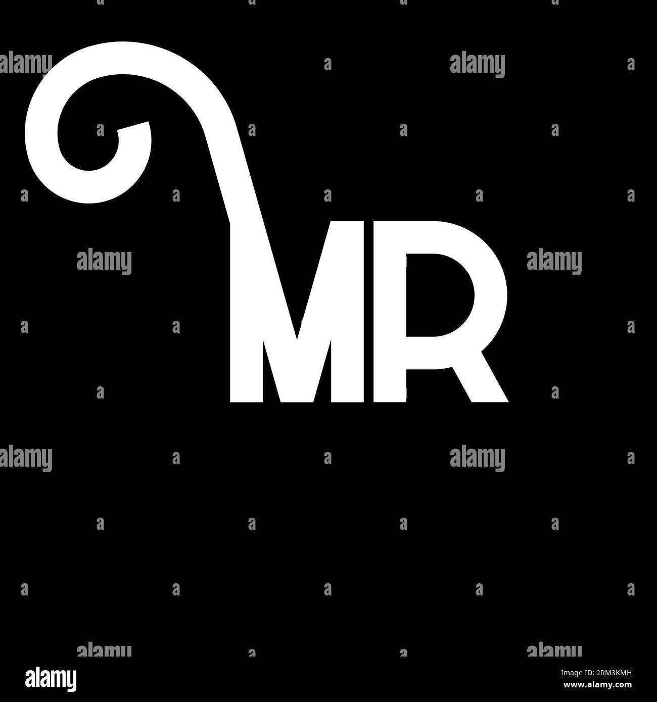 MR Letter Logo Design. Initial letters MR logo icon. Abstract letter MR ...