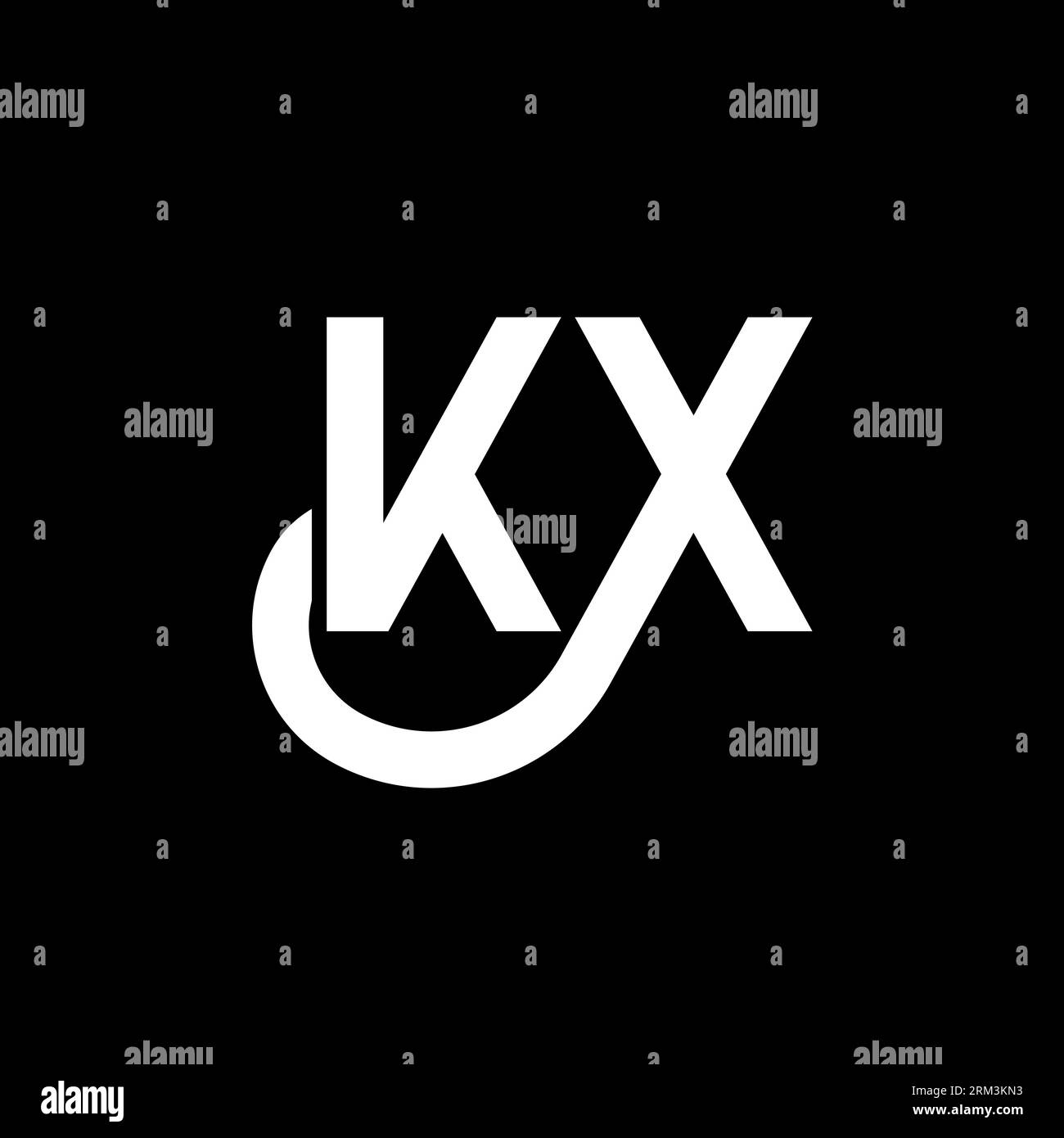 KX letter logo design on black background. KX creative initials letter ...