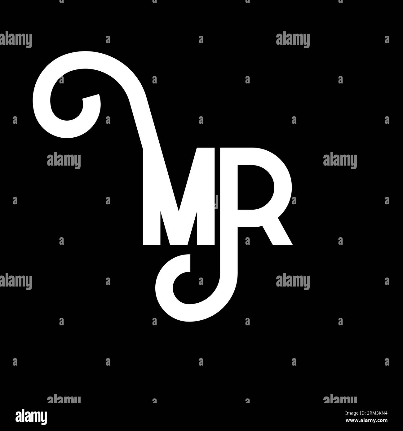 MR Letter Logo Design. Initial letters MR logo icon. Abstract letter MR ...