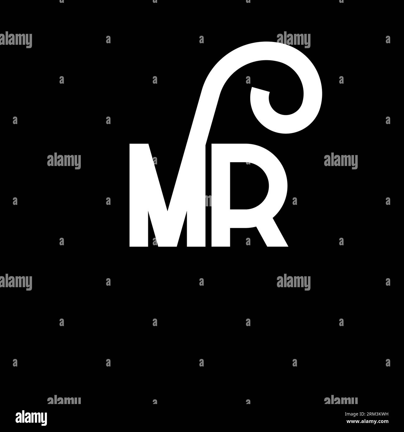 MR Letter Logo Design. Initial letters MR logo icon. Abstract letter MR ...