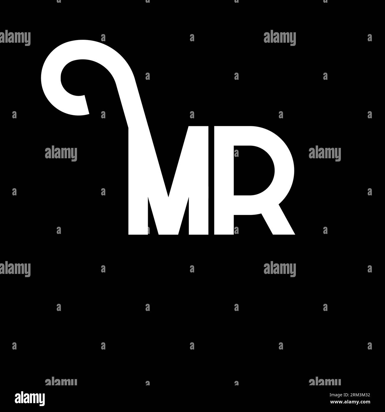 MR Letter Logo Design. Initial letters MR logo icon. Abstract letter MR ...