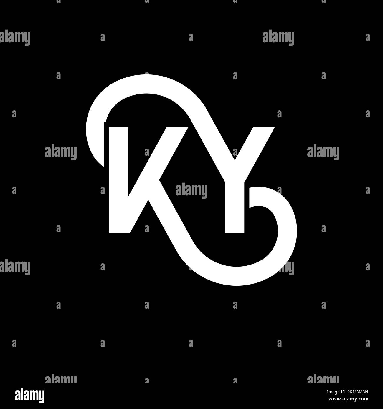 Ky Letter Logo Design On Black Background Ky Creative Initials Letter