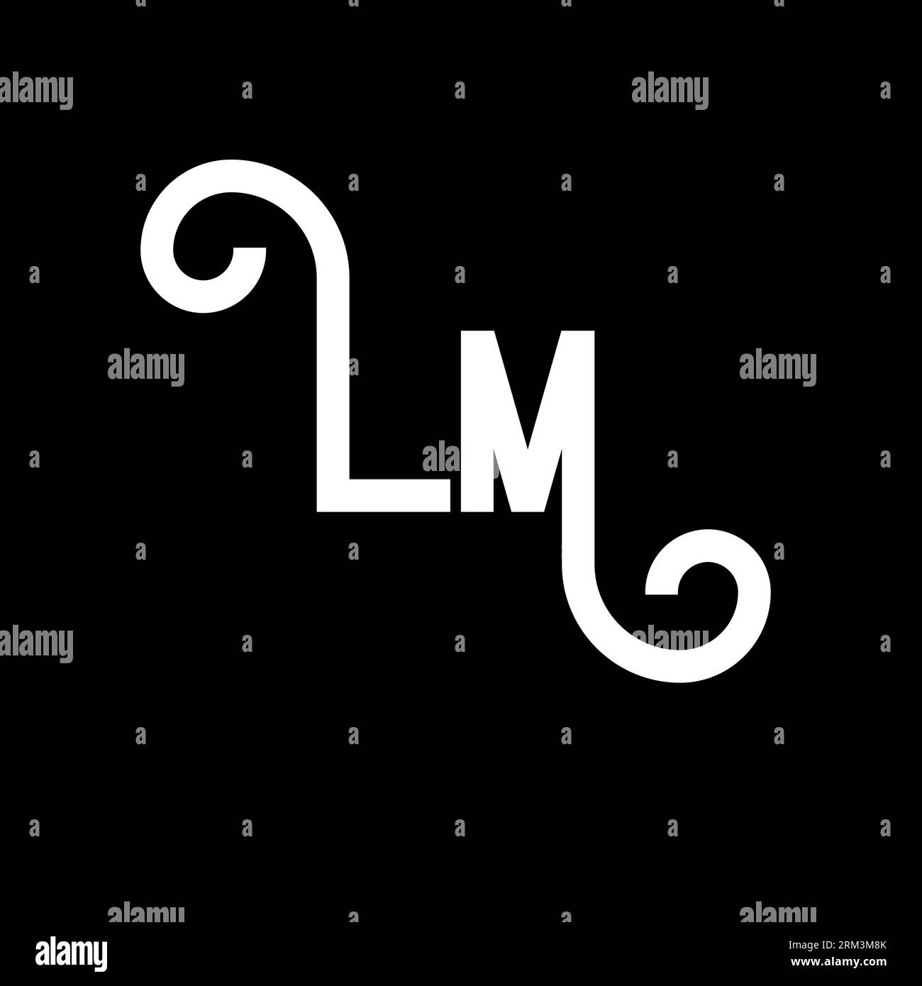 LM Letter Logo Design. Initial letters LM logo icon. Abstract letter LM ...